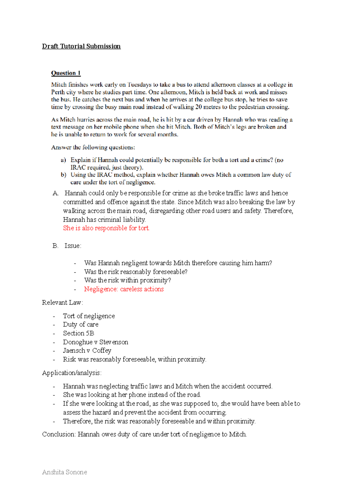 Tutorial 8 (week 9) - some sad attempts - Draft Tutorial Submission A ...