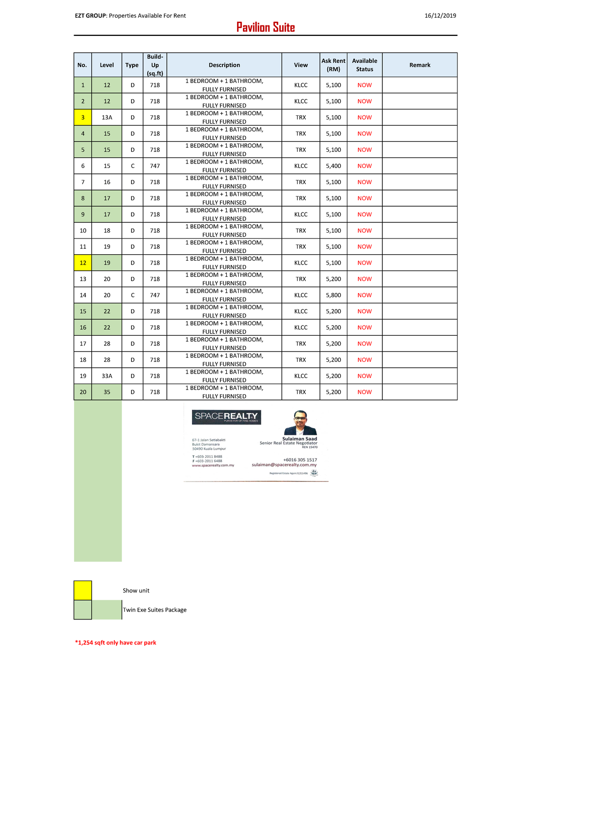 Leasing Chart list - test - EZT GROUP: Properties Available For Rent 16 ...