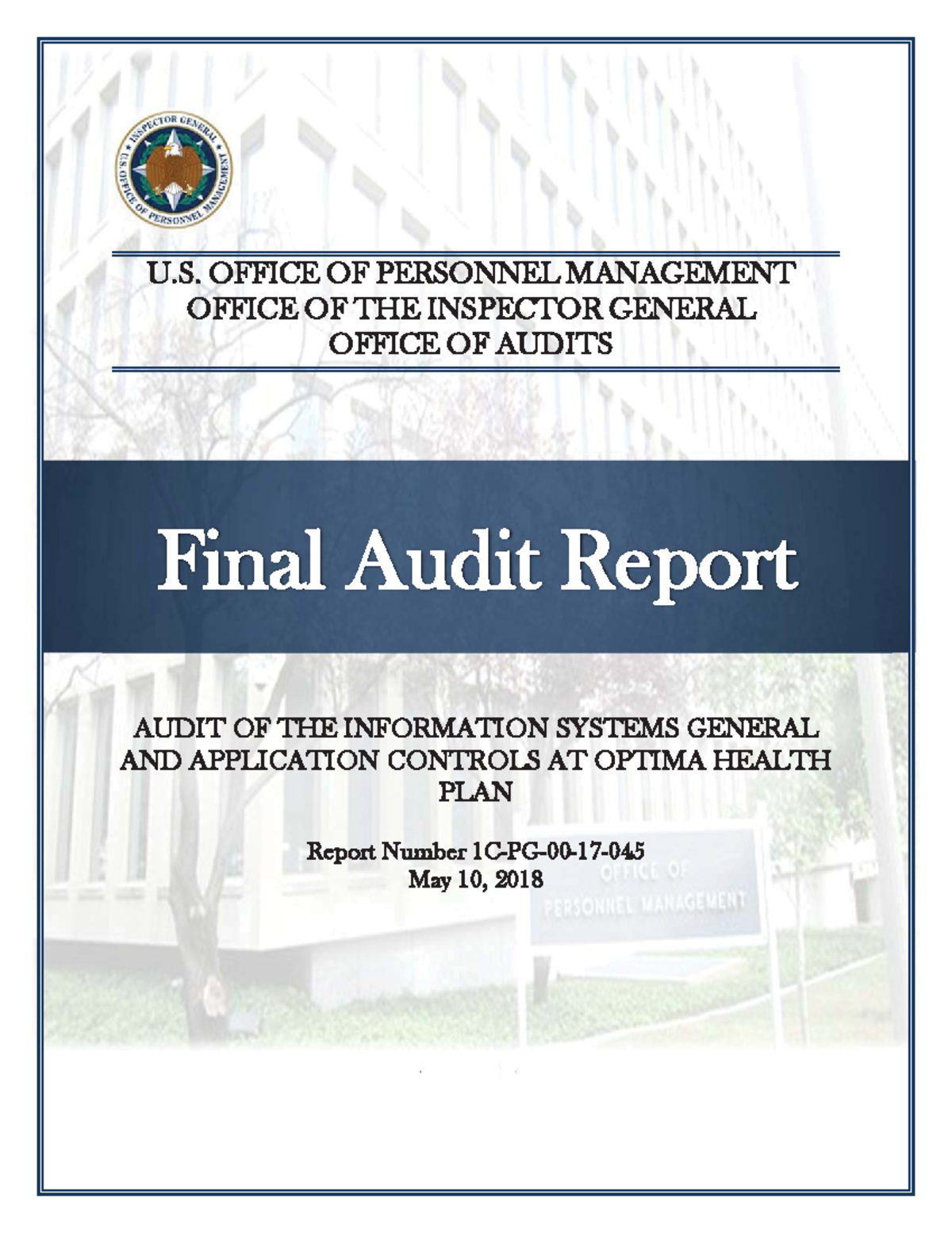 Example IS Audit report 1 - Final Audit Report AUDIT OF THE INFORMATION ...