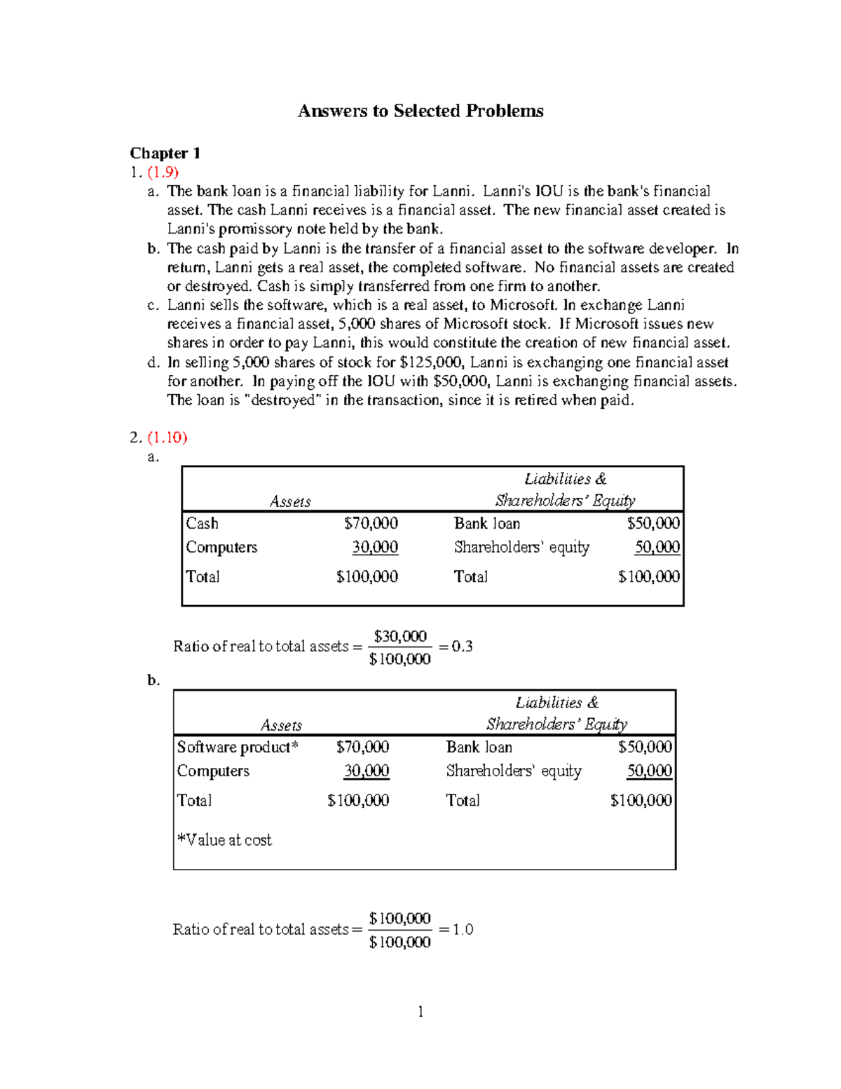Solutions - Prepare future exam - Answers to Selected Problems Chapter ...
