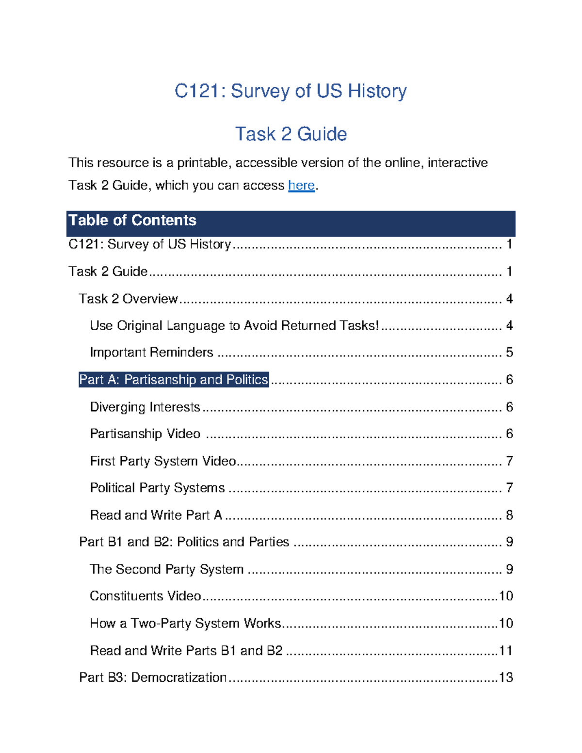 PDF C121 Task 2 Guide - Outlines how to complete Task 2 including what ...