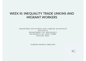 Week 2 lecture notes - WEEK II LECTURE I: THE LEGISLATIVE FRAMEWORK ...