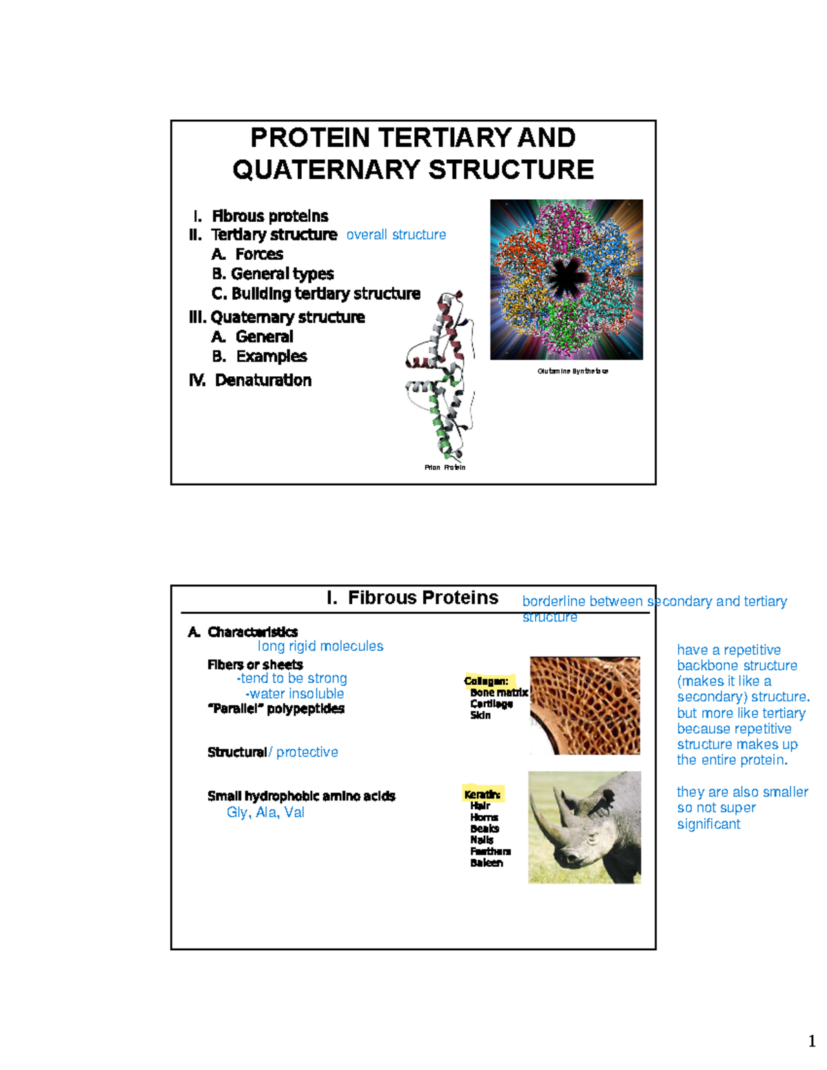 4B. Tertiary and quaternary structure (installment 4) - CHE 330 ...