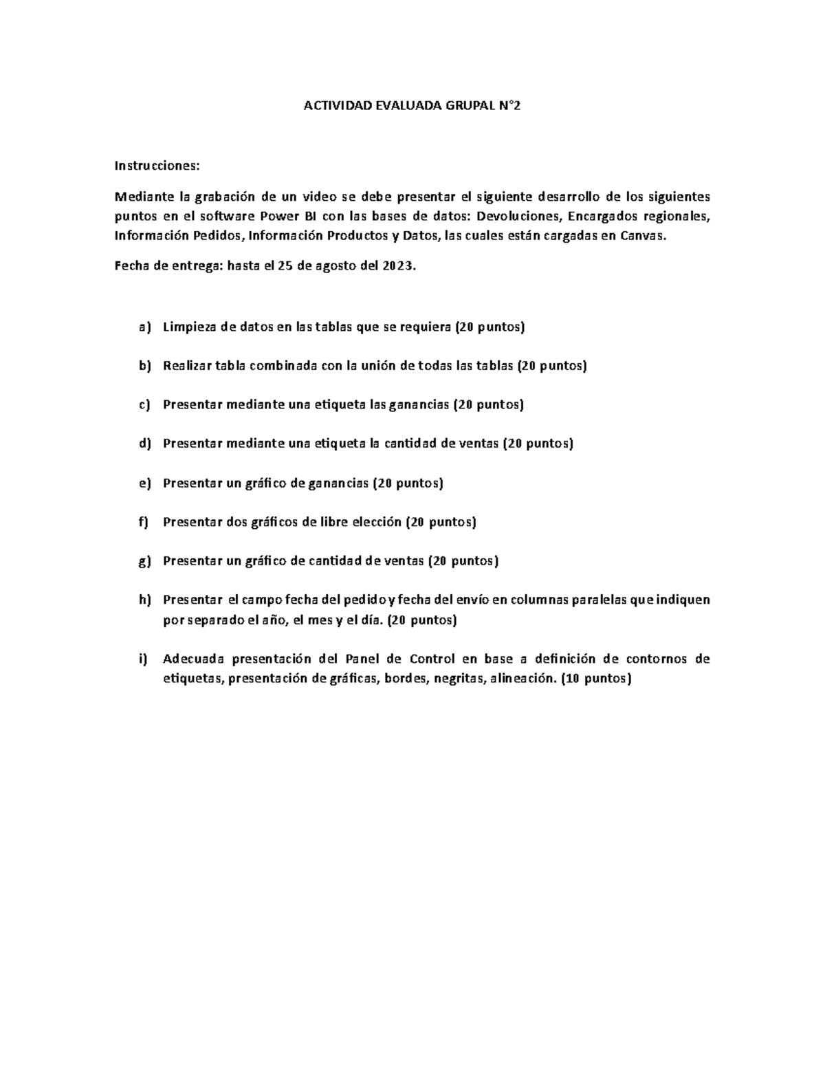 Actividad Evaluada Grupal - N°2 Power BI - ACTIVIDAD EVALUADA GRUPAL N ...