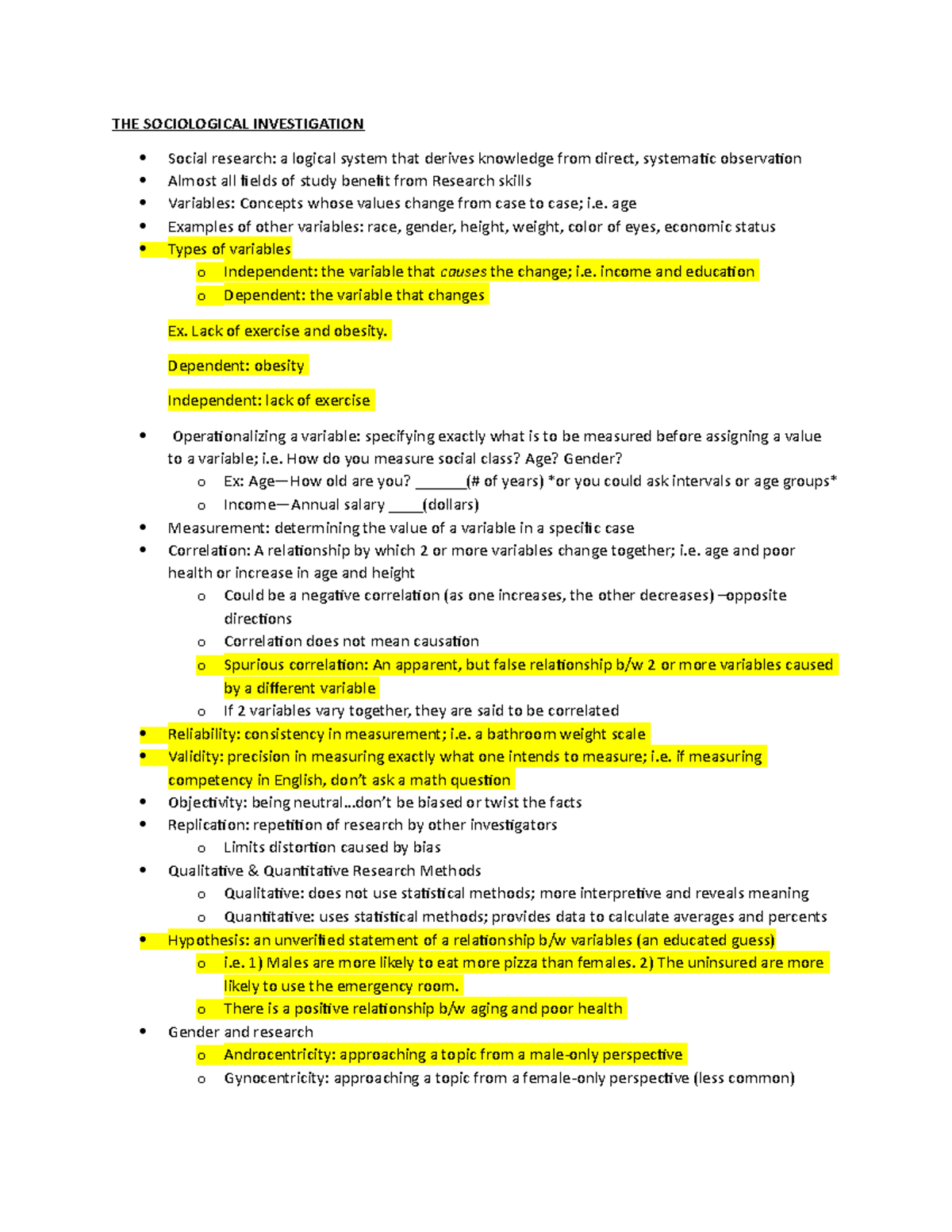 Ch 2 - Lecture - THE SOCIOLOGICAL INVESTIGATION Social research: a ...