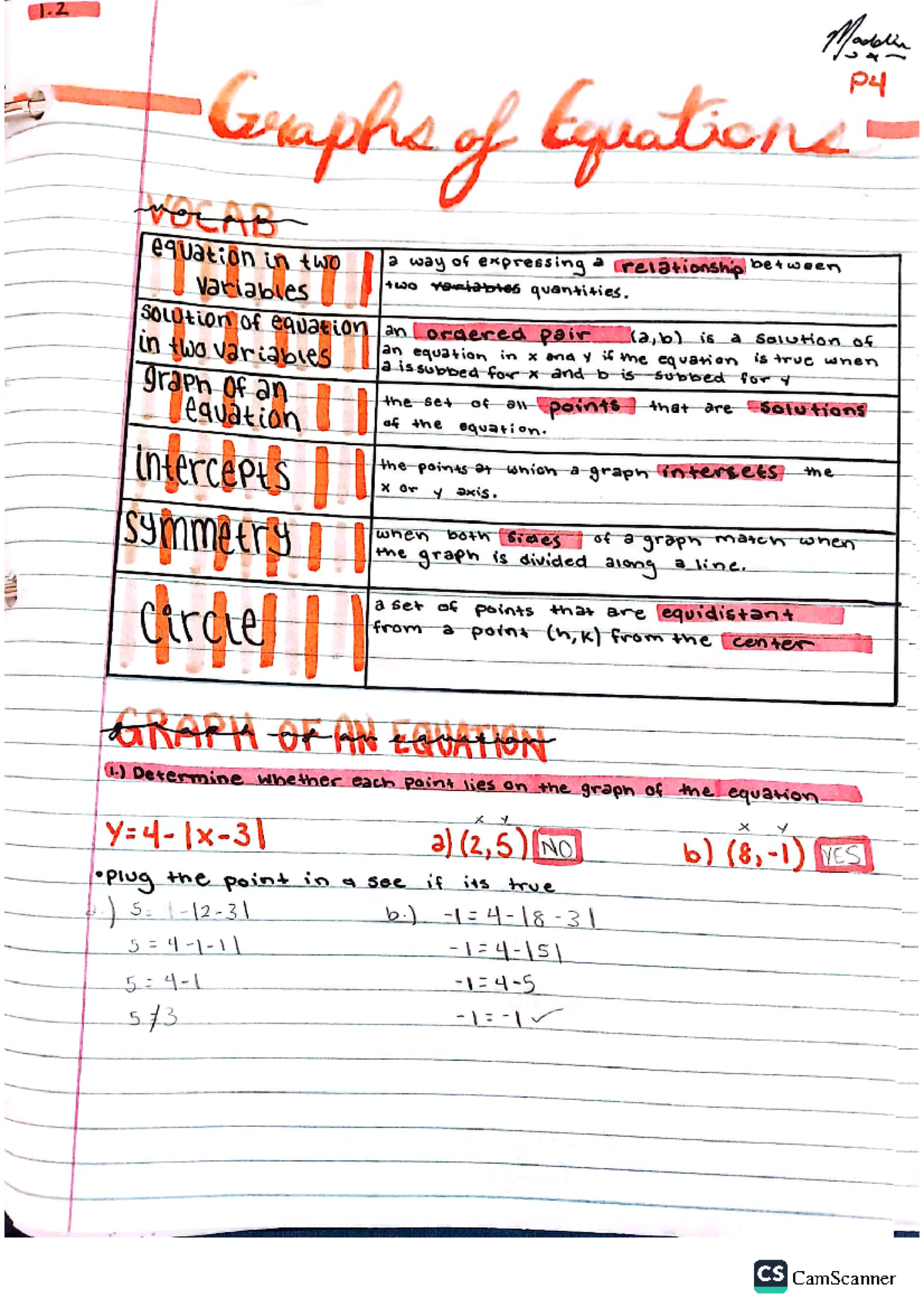 Pre-calc Chapter 1.2 - Studocu