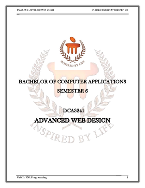 Chapter 4-5 - Practical notes - BACHELOR OF COMPUTER APPLICATIONS ...