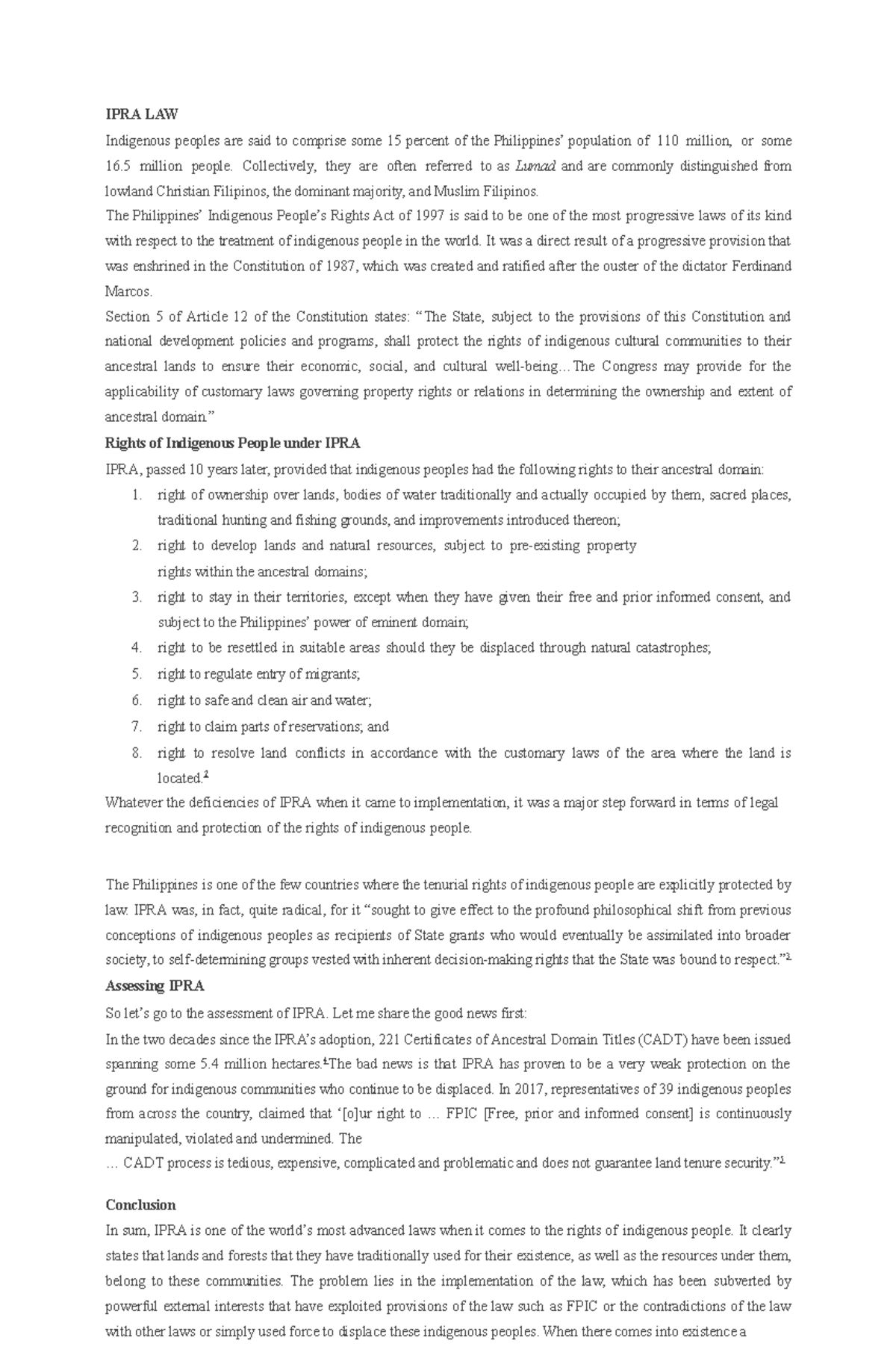 092215415364092215415364 1 - IPRA LAW Indigenous peoples are said to ...