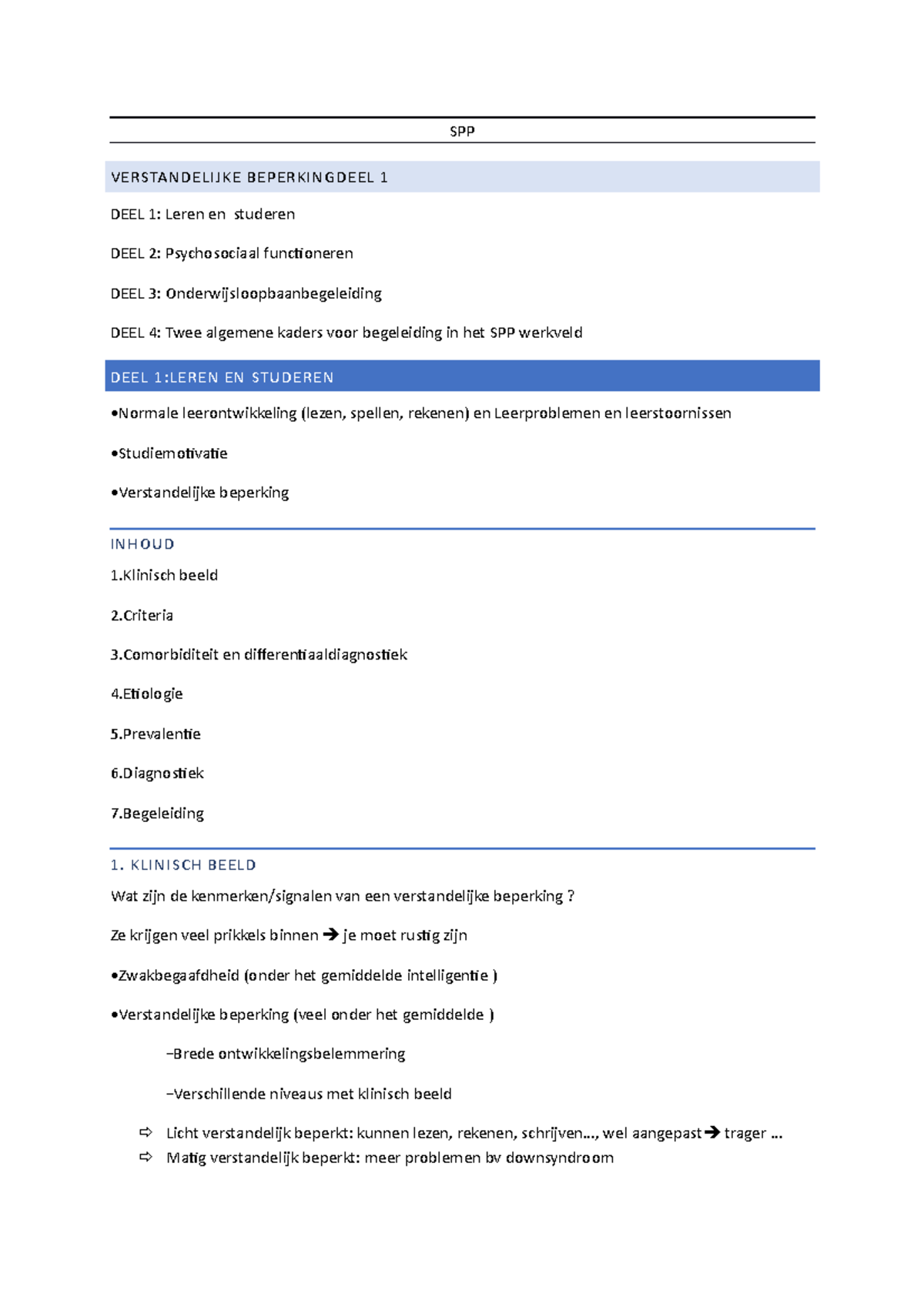 SPP - slides+ notities+ delen van het boek - SPP VERSTANDELIJKE ...