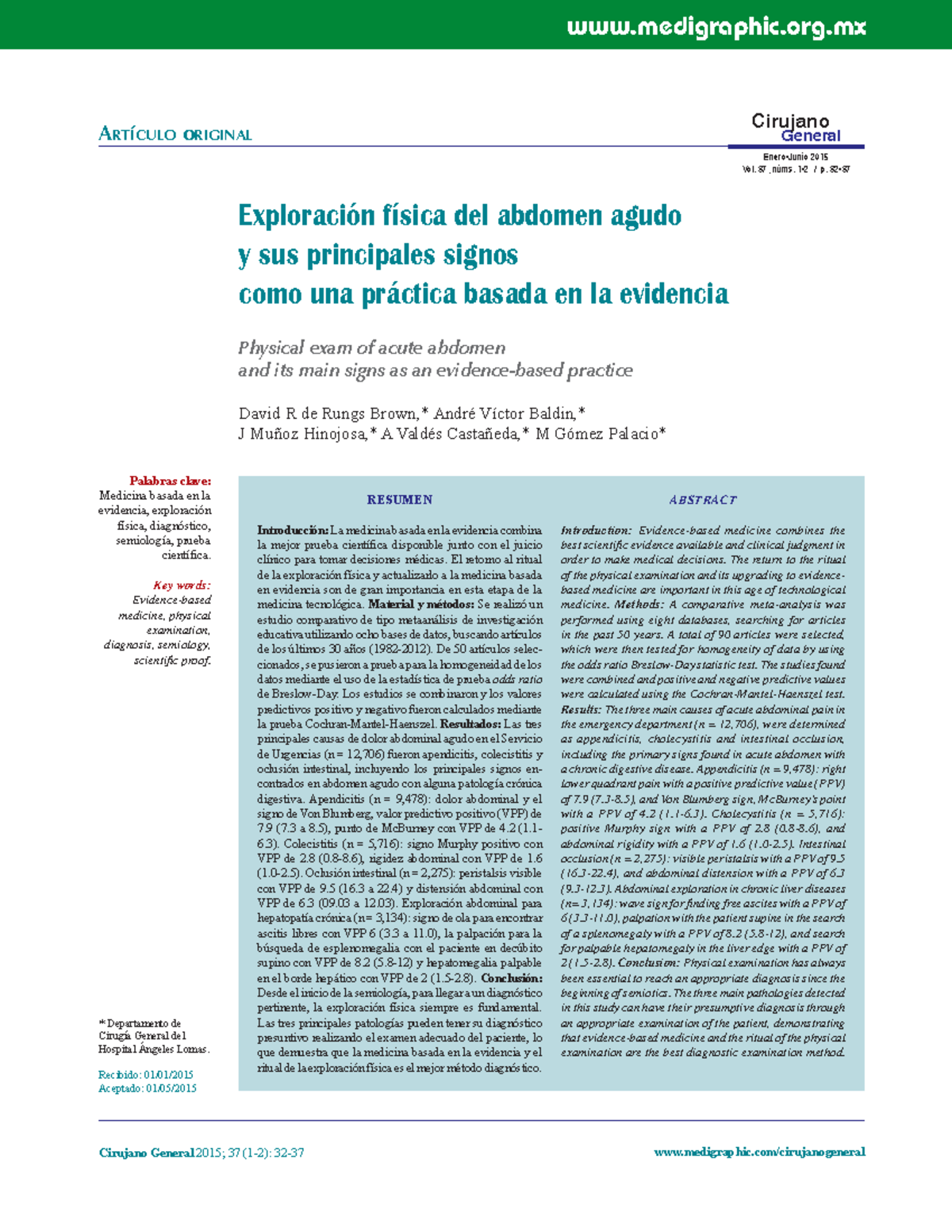 Signos abdominales y su valor diagnóstico, cirugía general - Medicina ...