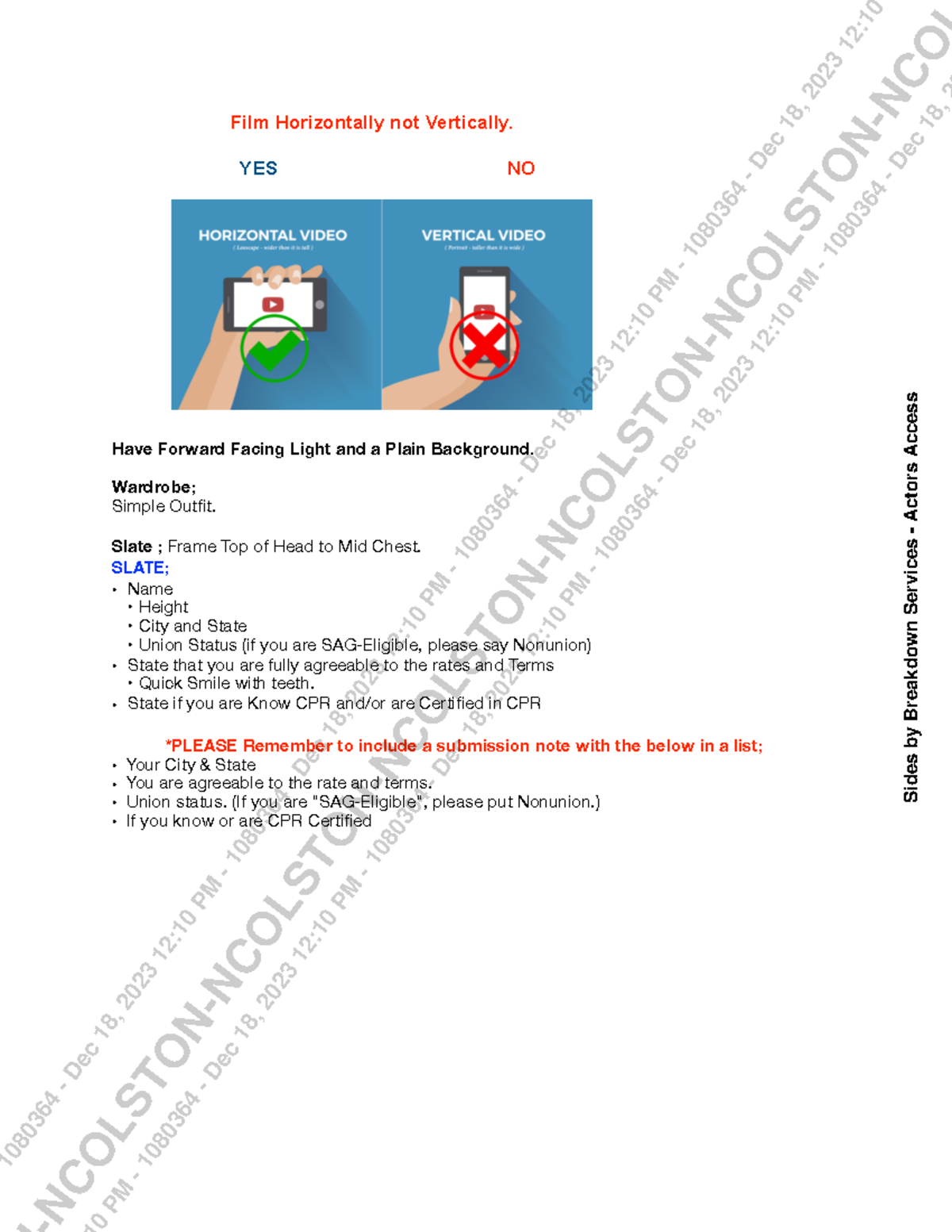 Real Stories Heartsaver Slate - Film Horizontally not Vertically. YES ...