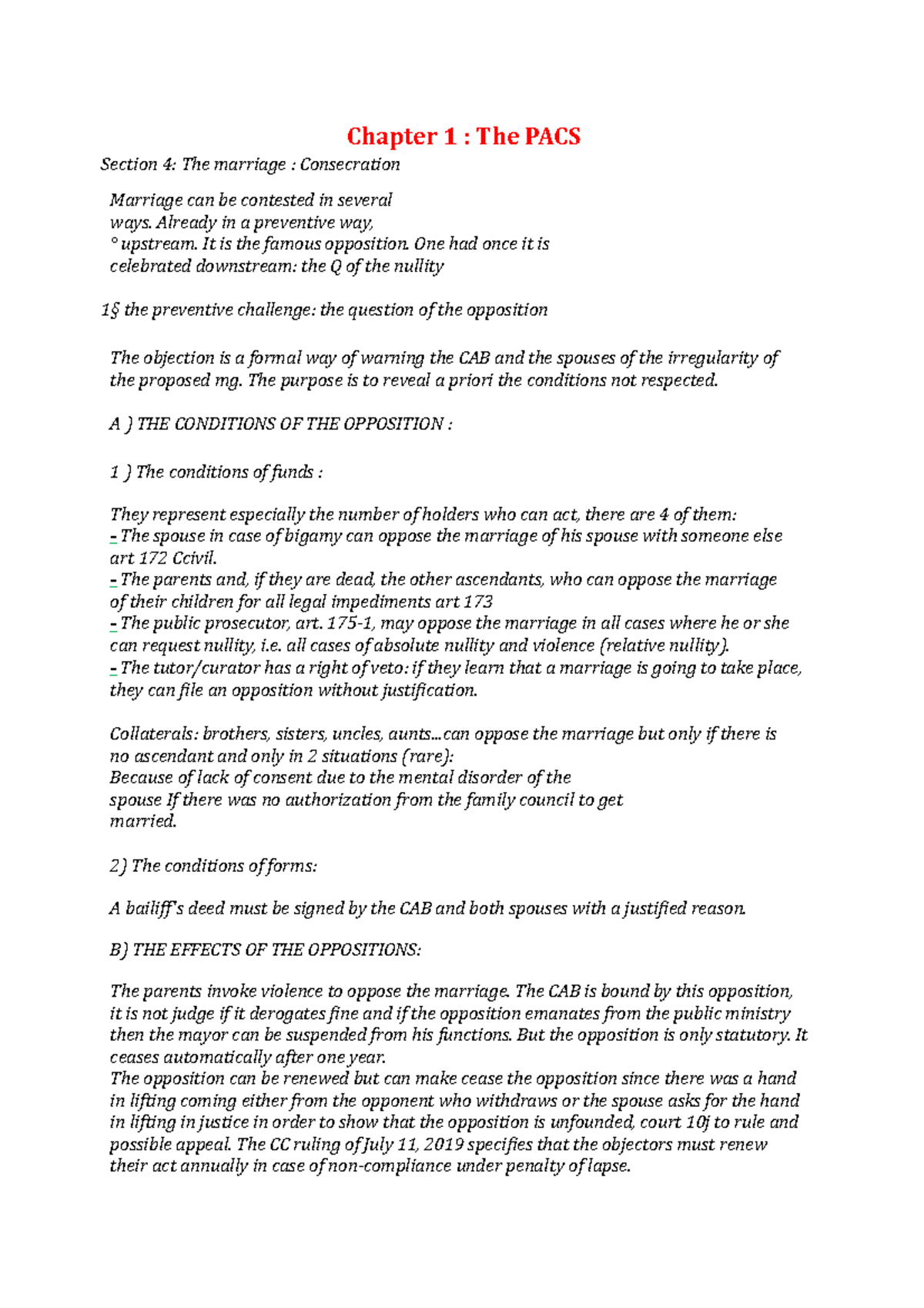 Family Law 5 Chapter 1 The PACS Section 4 The Marriage family-law-5-chapter-1-the-pacs-section-4-the-marriage