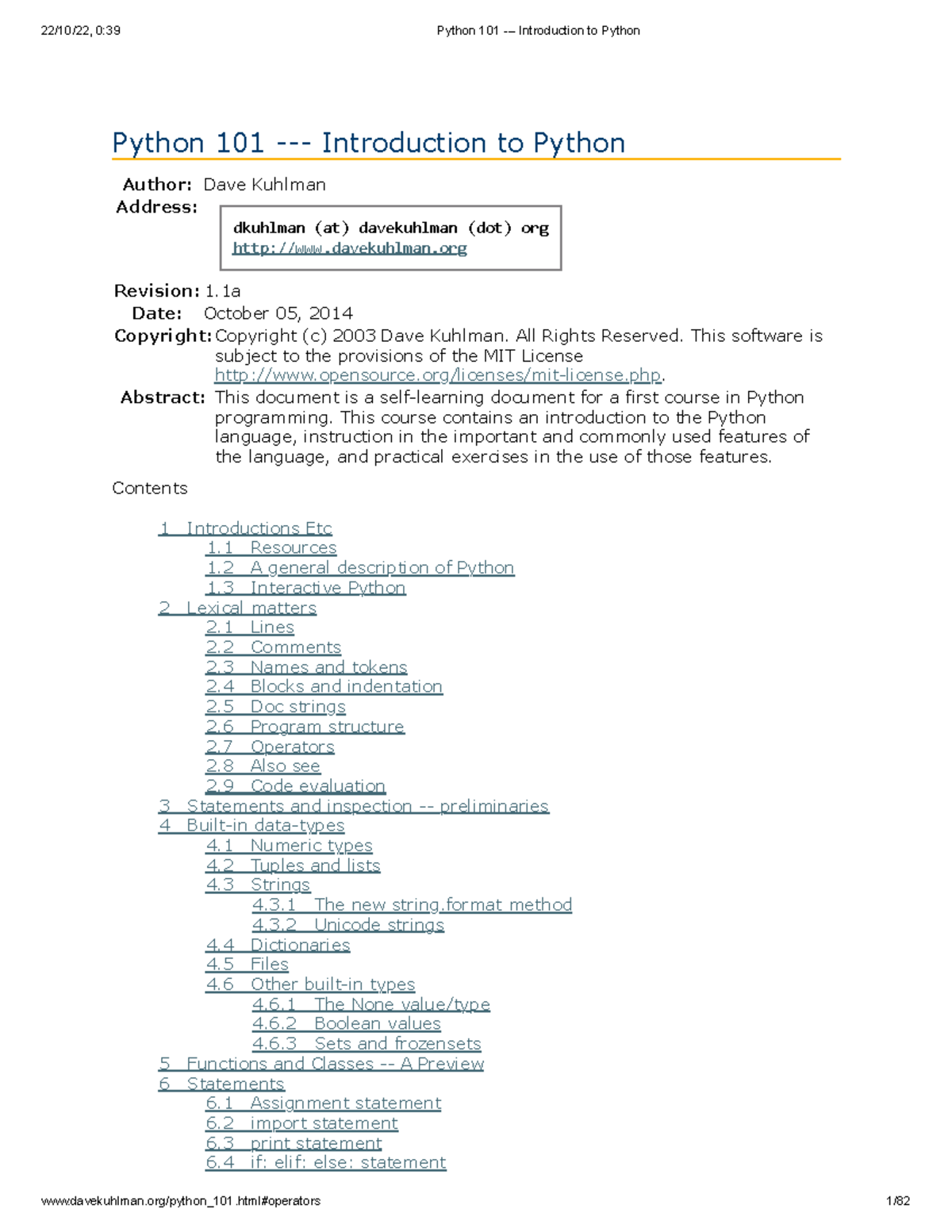 18 - Python 101 - Introduction to Python, capítulo 2 - Python 101 - Introduction to Python ...