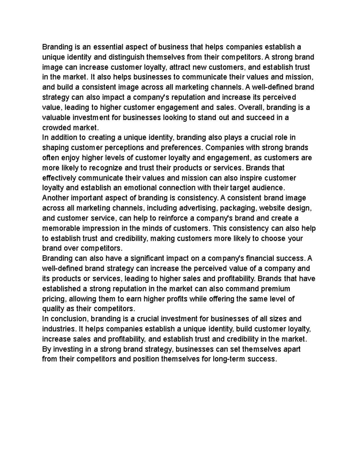 Week 3 Summary Business Strategy - Branding is an essential aspect of ...