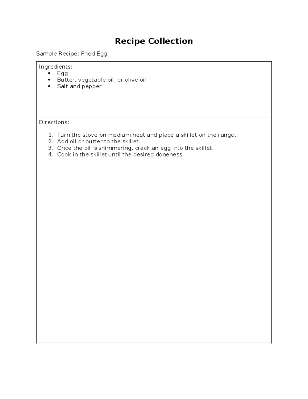 APP2100 Recipe+Collection+Worksheet - Recipe Collection Sample Recipe ...