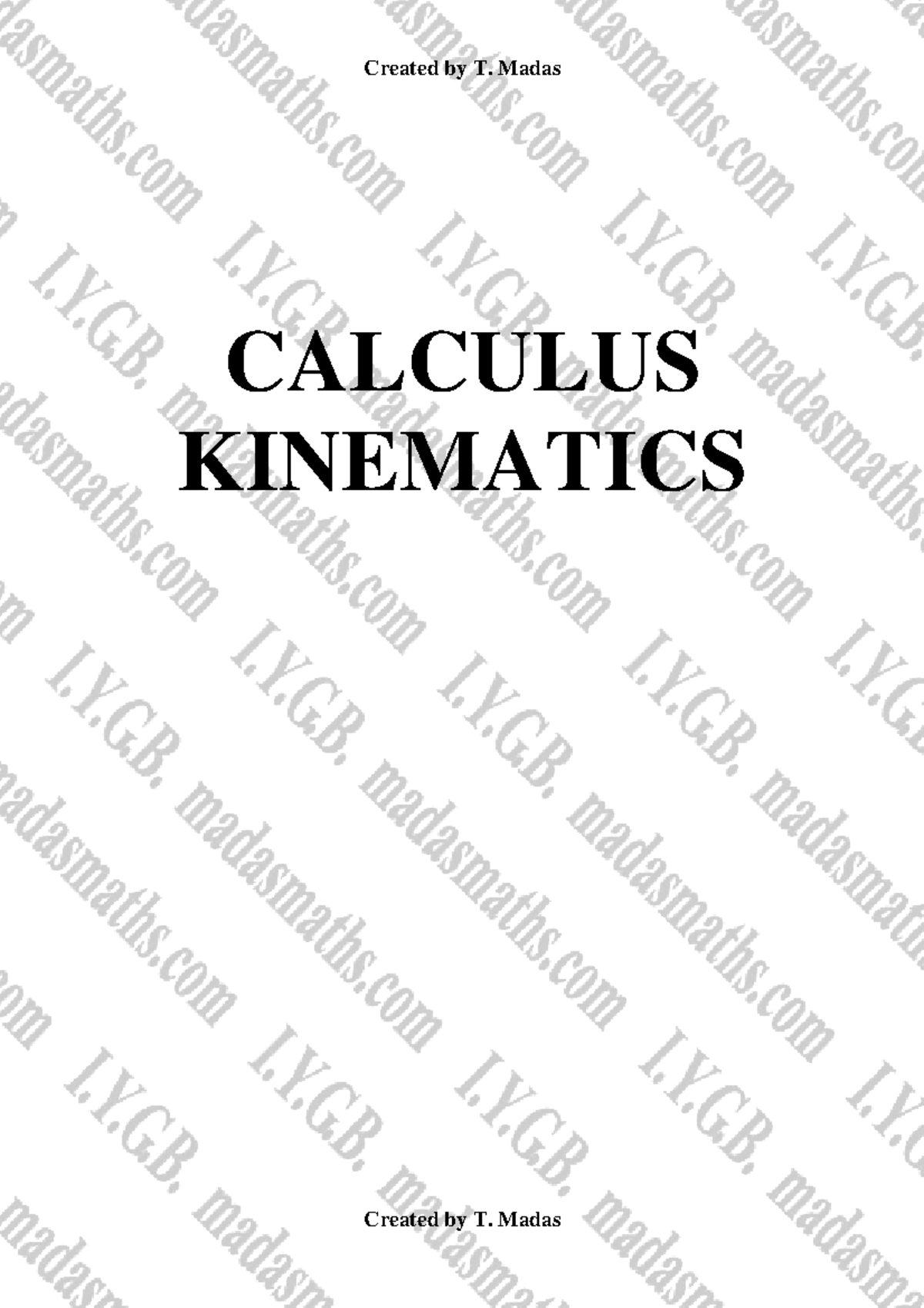 M1 m2 kinematics using calculus - CALCULUS KINEMATICS CALCULUS ...