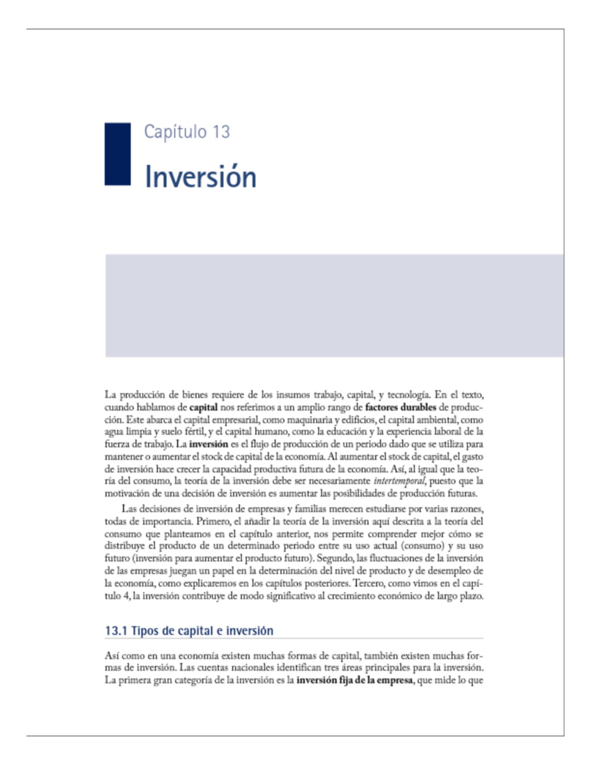 Capitulo 13. Inversión - Fundamentos de Macroeconomía - Studocu