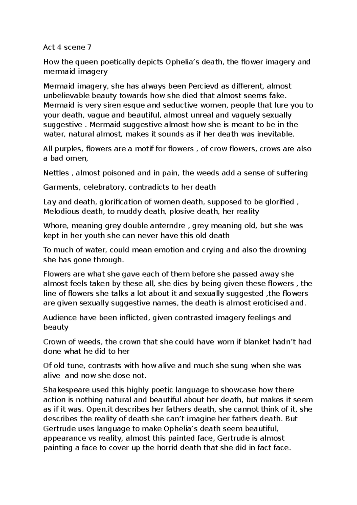 Document (15) - Act 4 scene 7 hamlet - Act 4 scene 7 How the queen ...