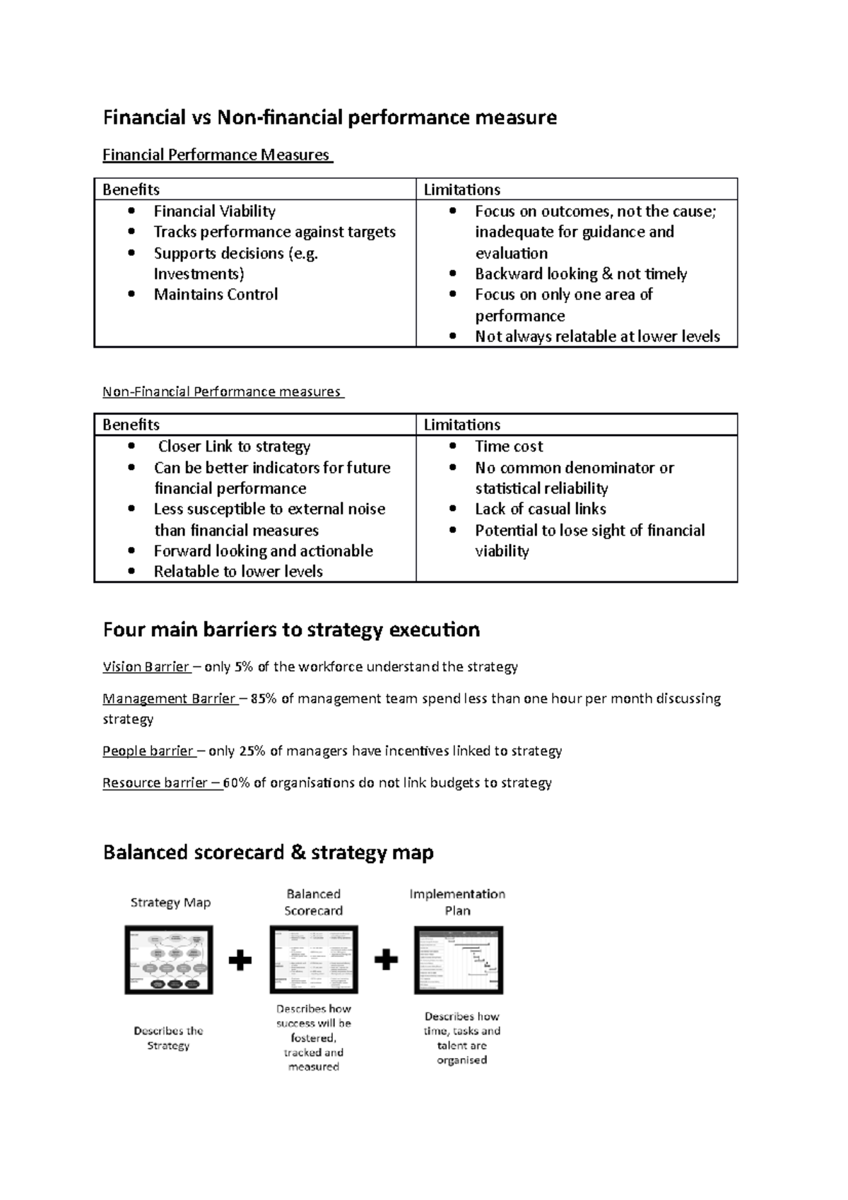 Strategy map & BSC - lecture - Financial vs Non-financial performance ...