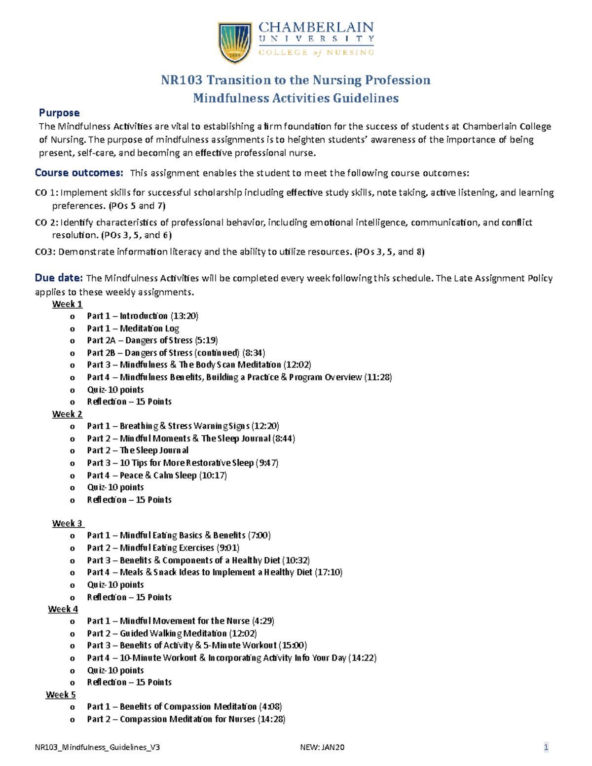 NR103 Mindfulness Guidelines May2021-July2021 - NR-101 - Chamberlain ...