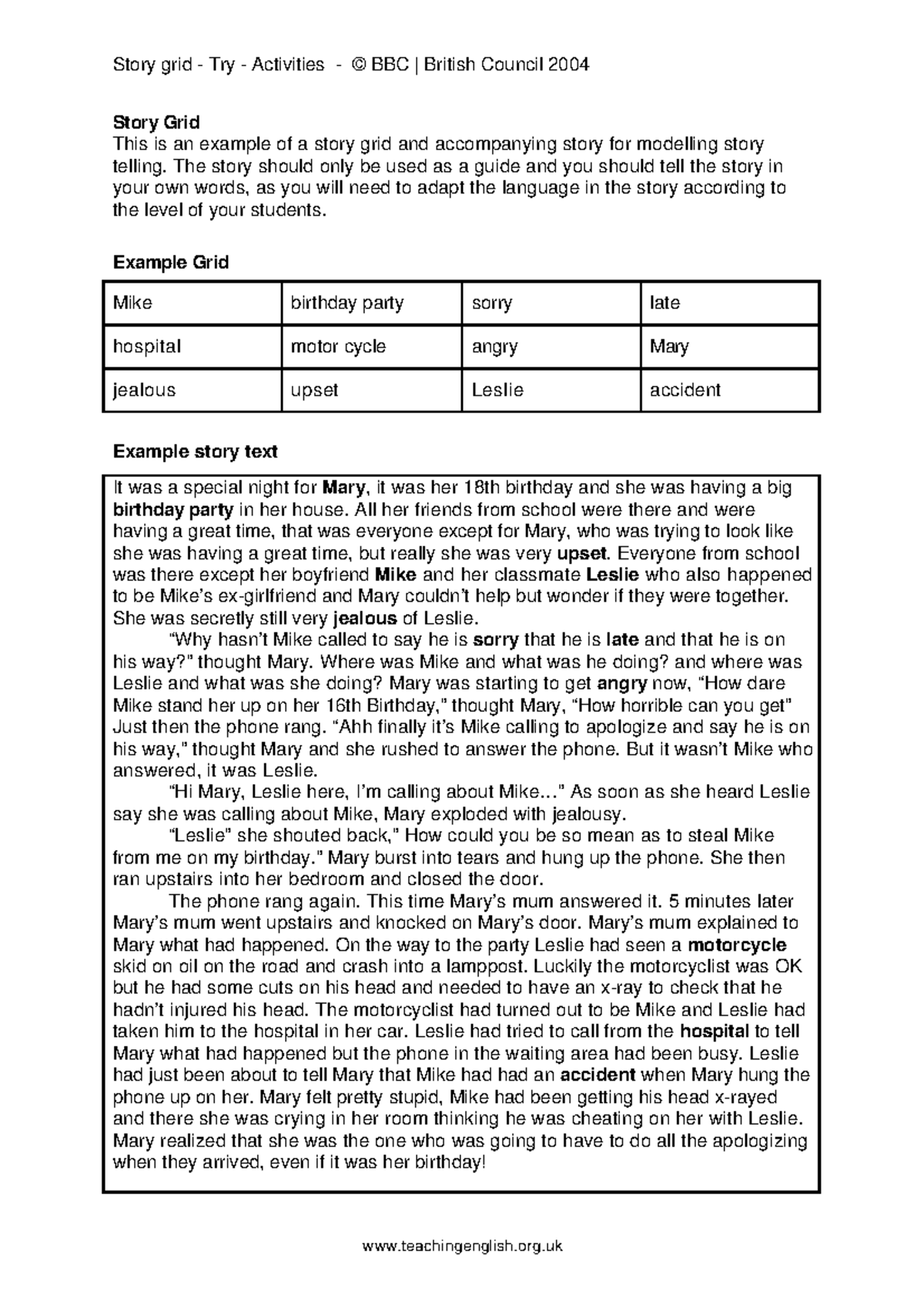 WE story grid, examples and excersives - Story grid - Try - Activities ...