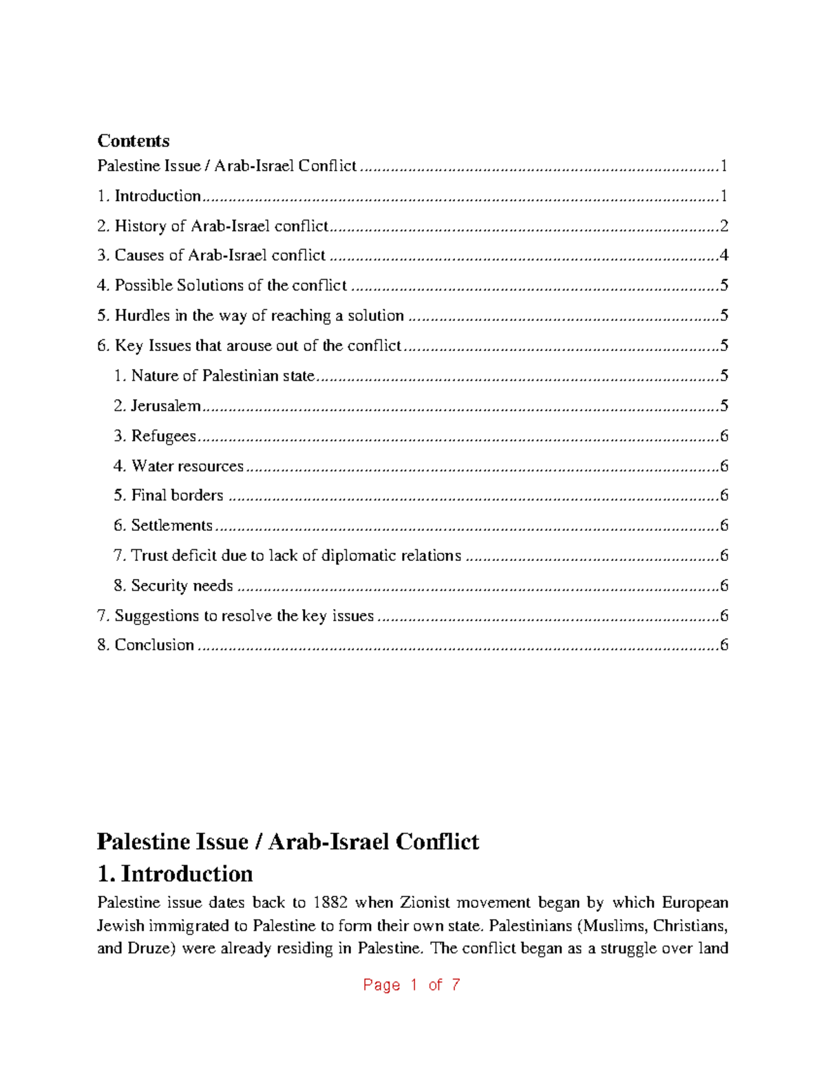 Palestine Issue - help - Contents Palestine Issue / Arab-Israel ...