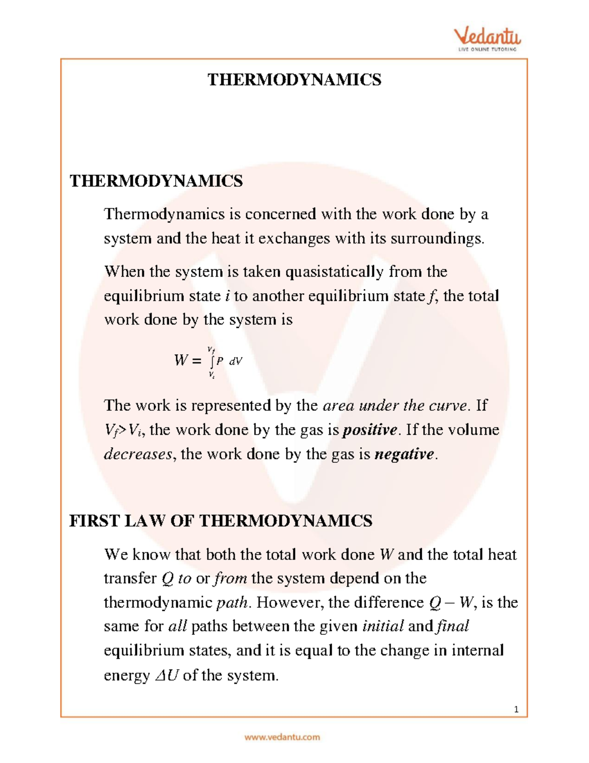 JEE Main 2023 Revision Notes on Thermodynamics Free PDF Download ...