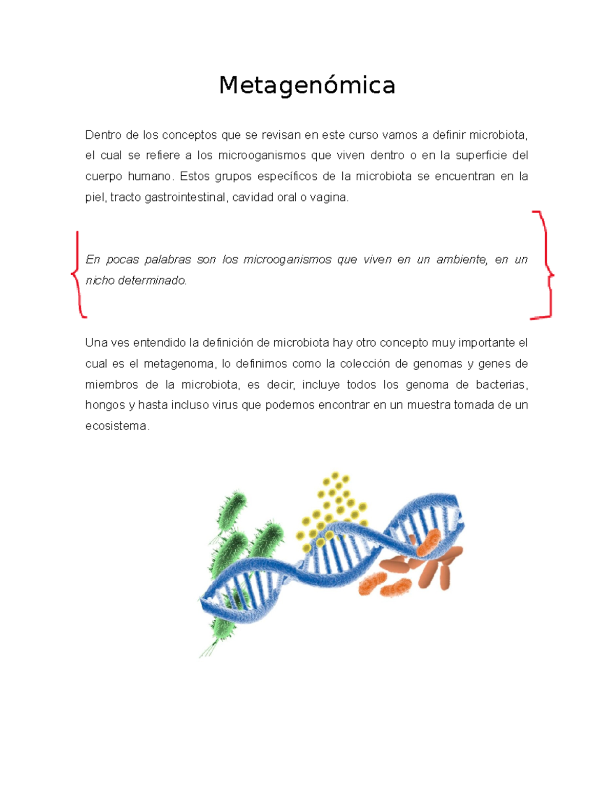 Metagenómica resumen - Metagenómica Dentro de los conceptos que se ...