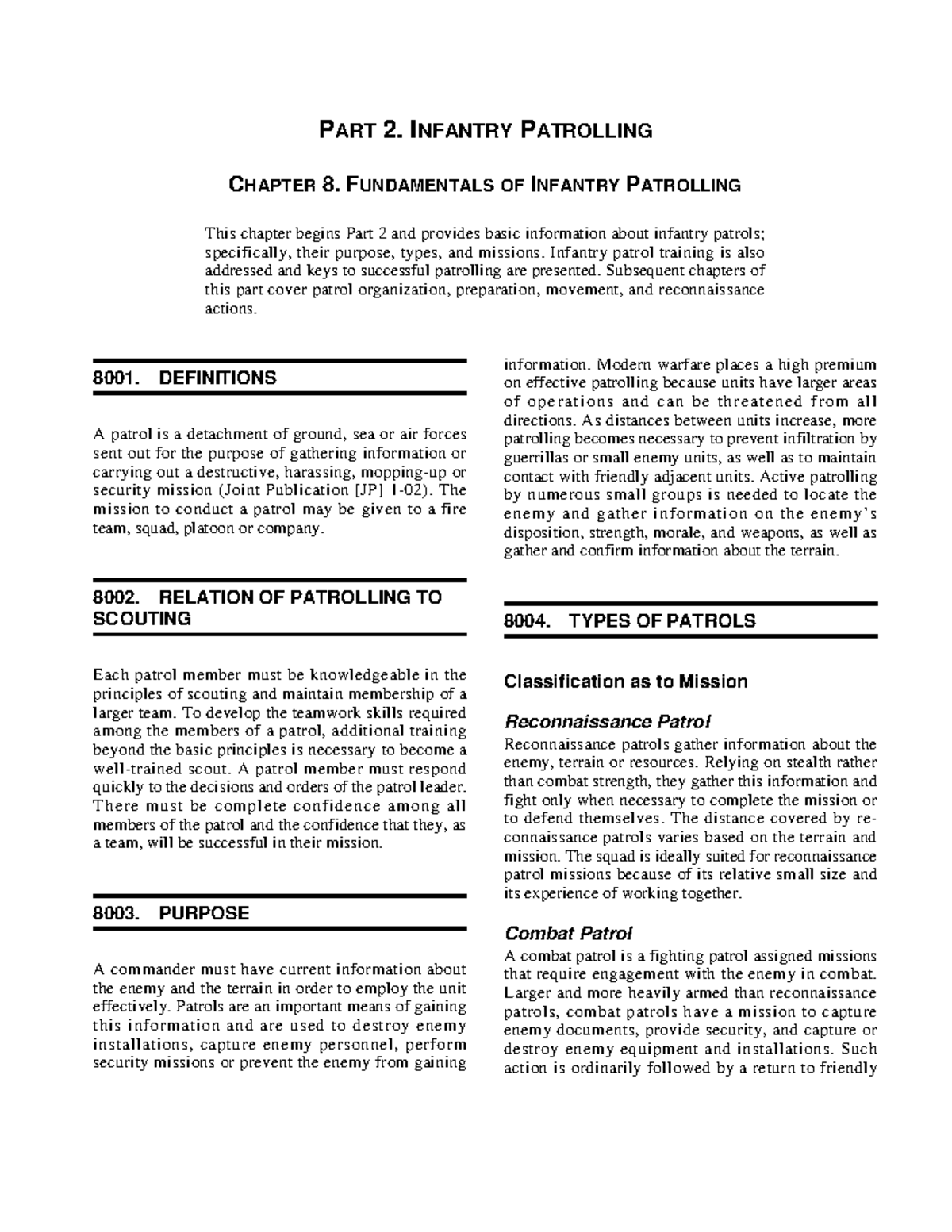 Chap8 - Summary Criminology - PART 2. INFANTRY PATROLLING CHAPTER 8 ...