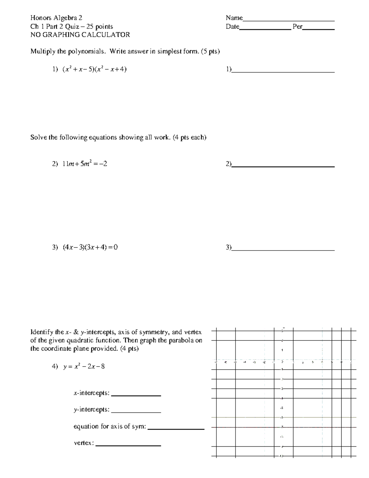 Ch 1 Part 2 Quiz B 2020 Sorry Honors Algebra 2 Name Ch 1 Part 2 ch-1-part-2-quiz-b-2020-sorry-honors-algebra-2-name-ch-1-part-2