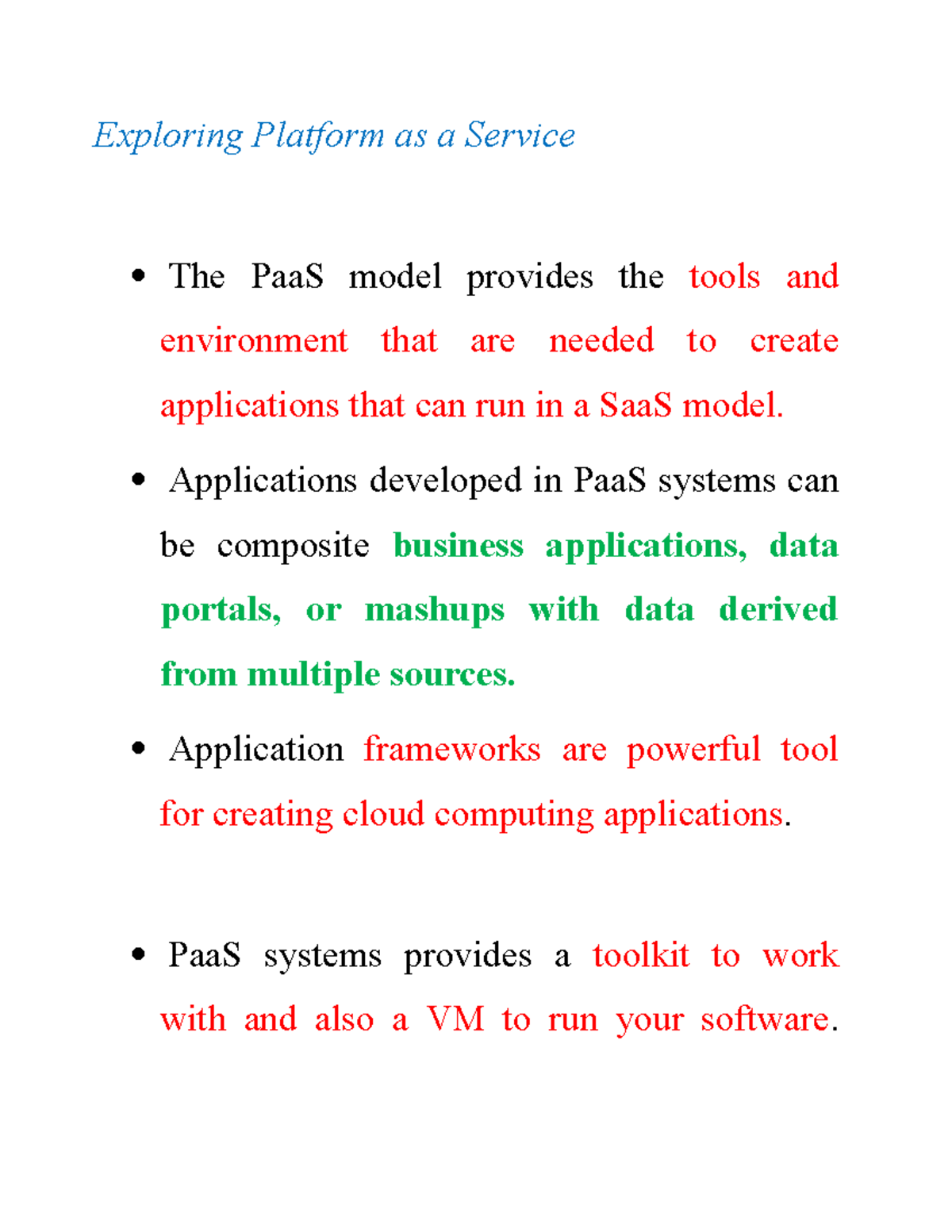 Exploring Platform as a Service - Applications developed in PaaS ...