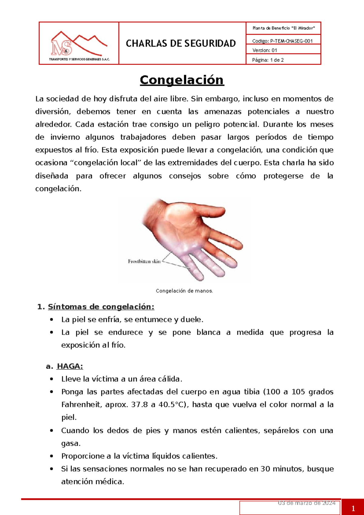 03.03.24 Congelacion - DFDSFDSF - 1 03 de marzo de 2024 CHARLAS DE ...