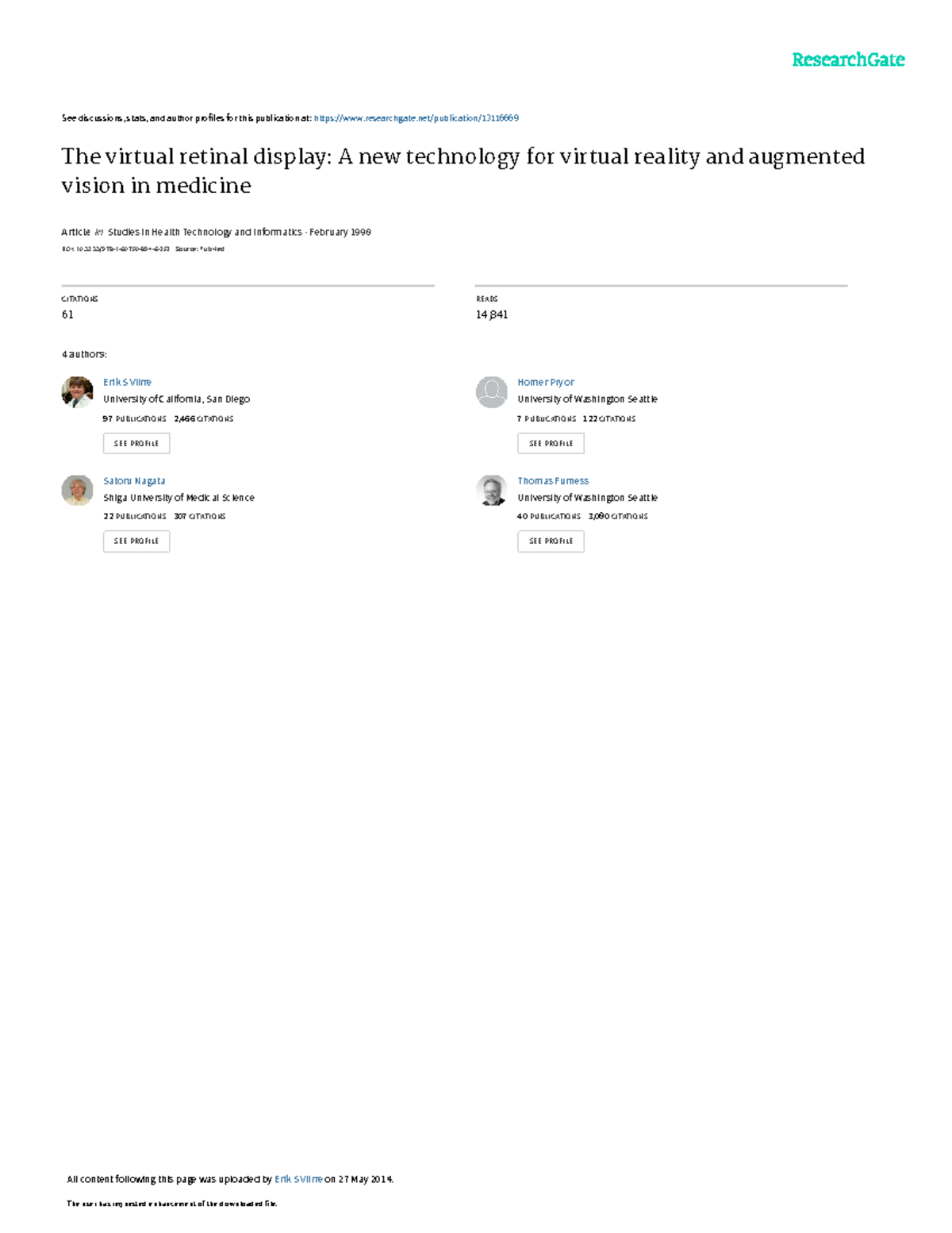The virtual retinal display A new technology for v - See discussions ...