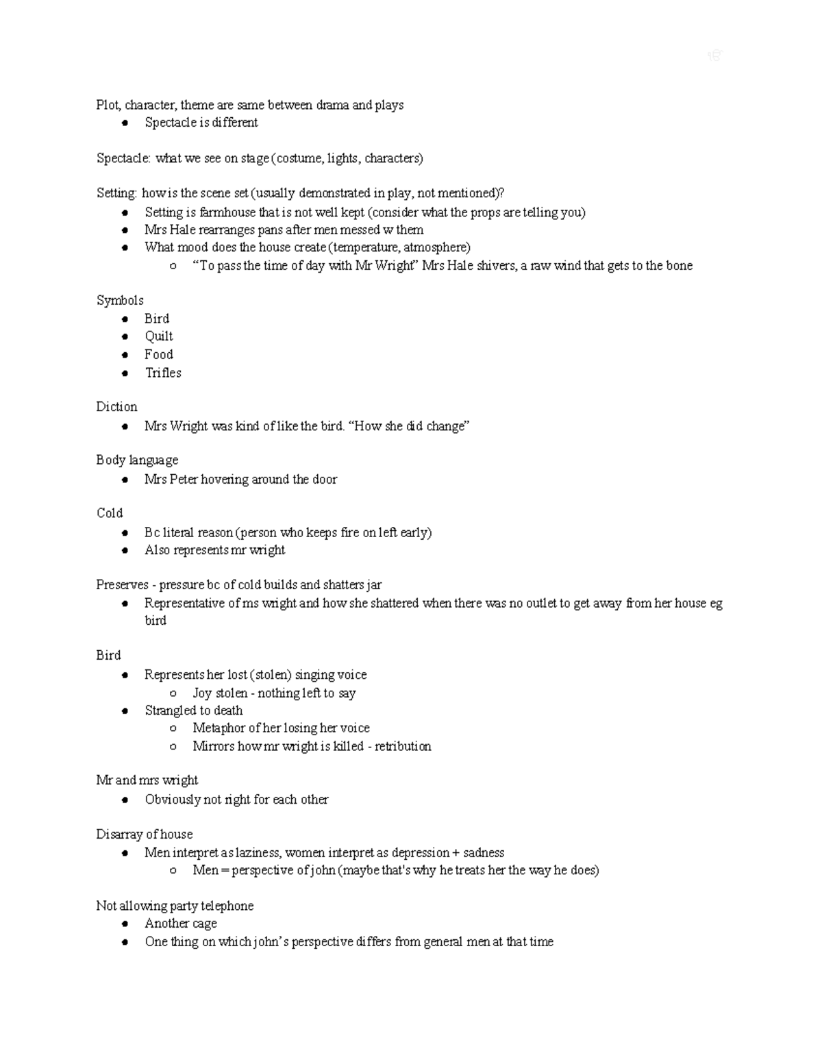 Trifles - ੴ Plot, character, theme are same between drama and plays ...