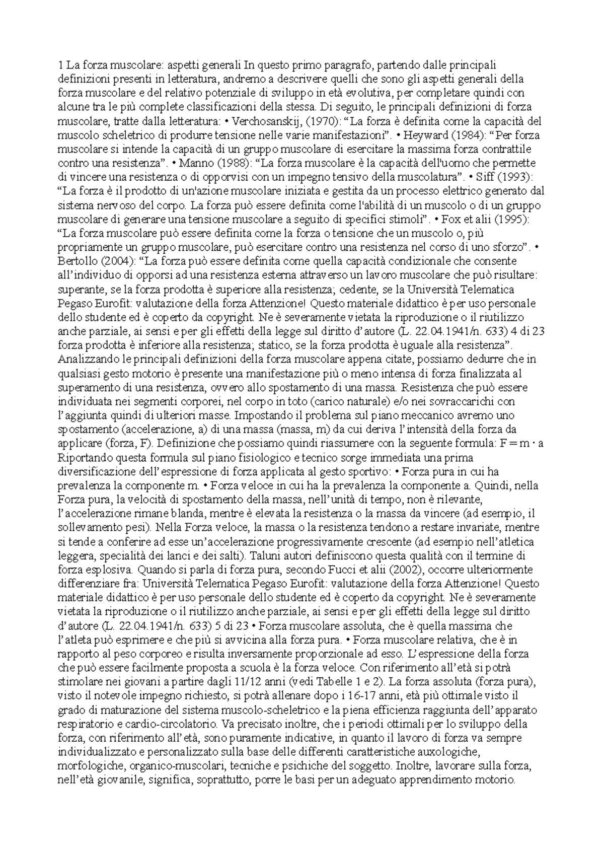 Forza muscolare - Di seguito, le principali definizioni di forza ...