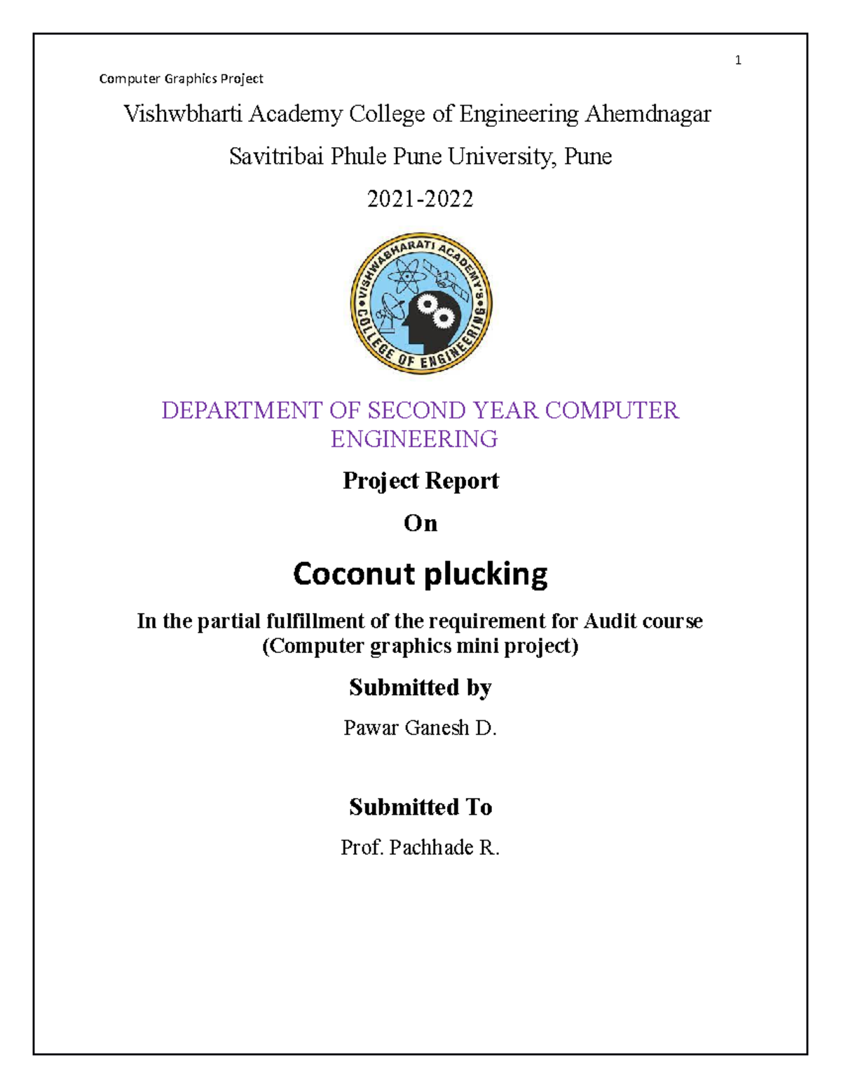 Cp cg project - Computer Graphics Project Vishwbharti Academy College ...