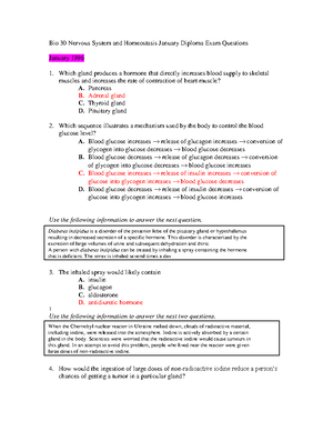 Unit C Genetics (BIO 30) Diploma Questions - BIO 30 GENETICS January ...