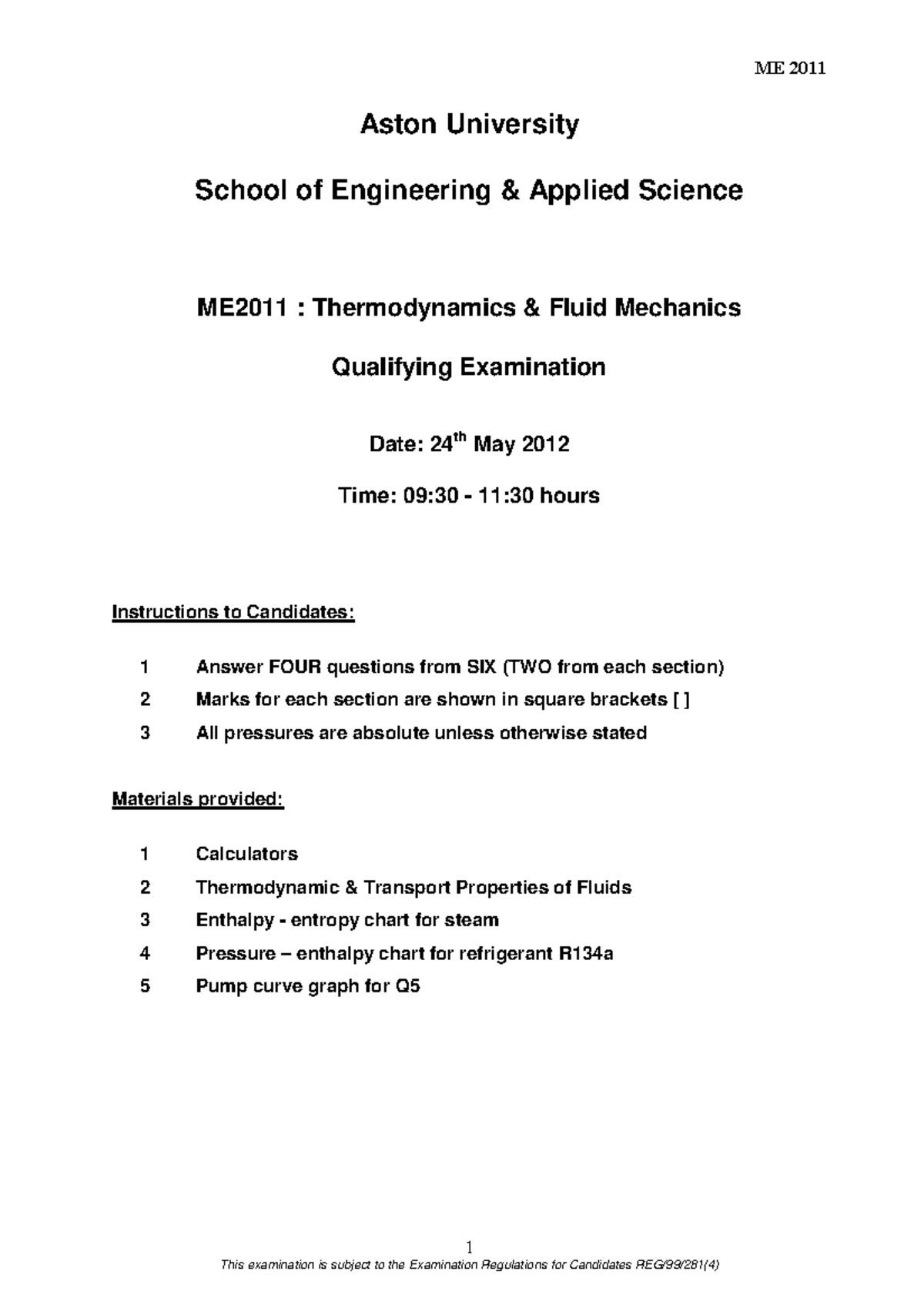 Exam 2012, questions - 1 Aston University School of Engineering ...
