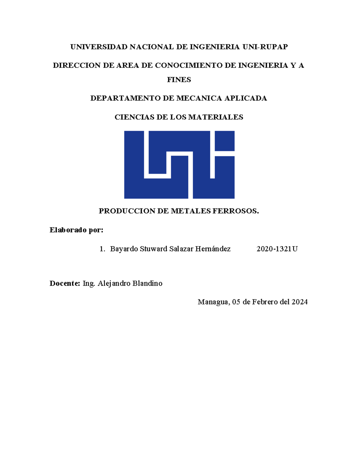 Ciencias - UNIVERSIDAD NACIONAL DE INGENIERIA UNI-RUPAP DIRECCION DE ...