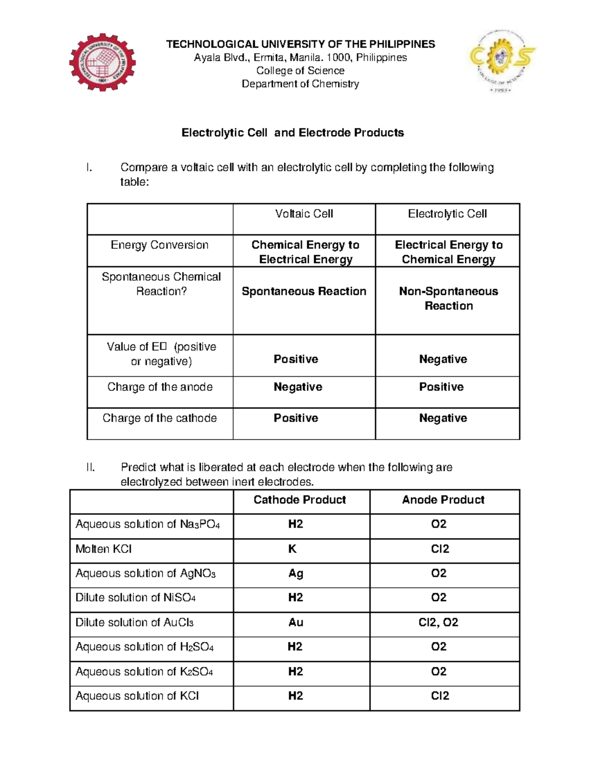 Physics Problem SET 2 - TECHNOLOGICAL UNIVERSITY OF THE PHILIPPINES ...
