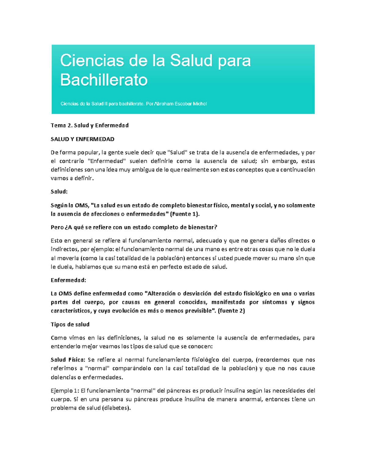Tema 2. Salud y Enfermedad - Tema 2. Salud y Enfermedad SALUD Y ...