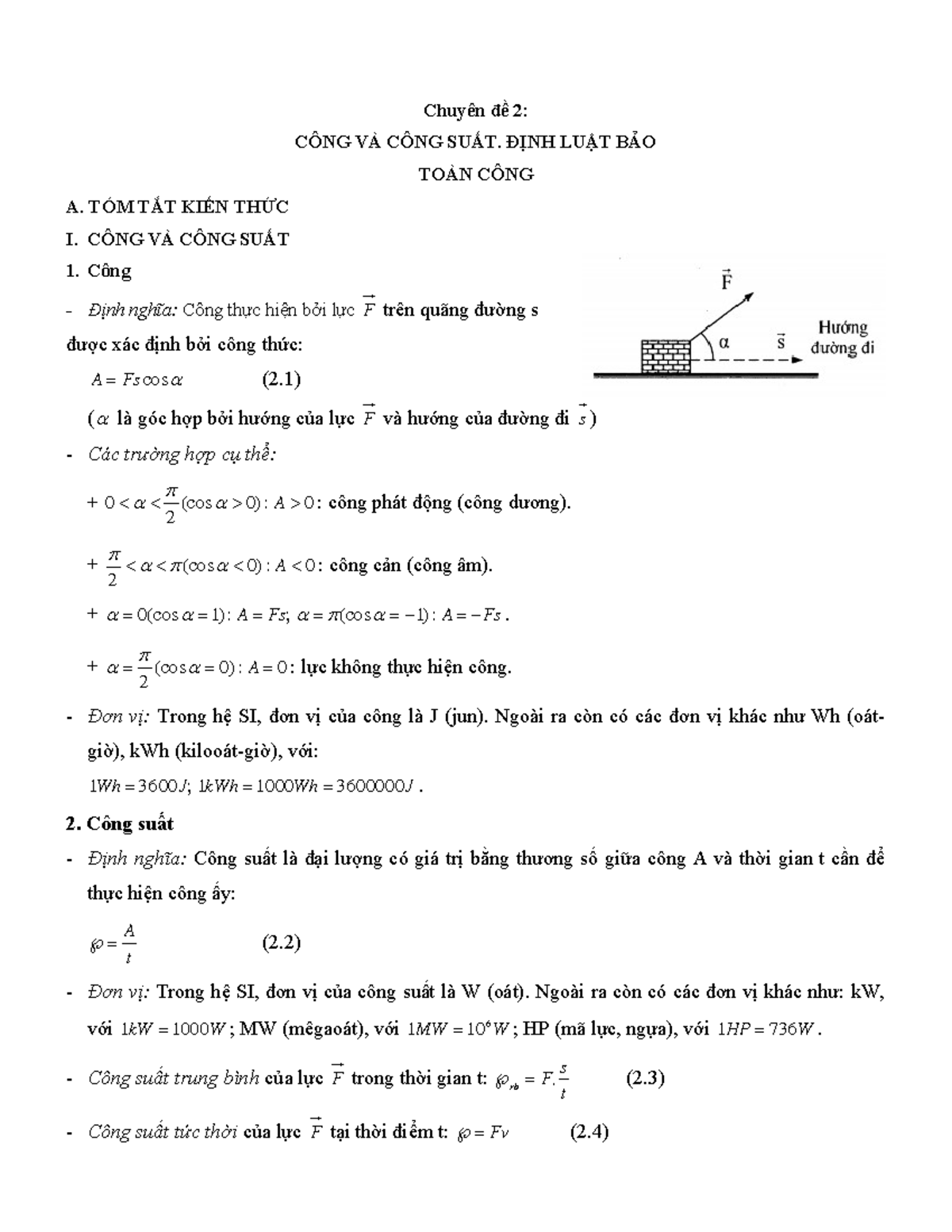 Chuyen de cong va cong suat dinh luat bao toan cong boi duong hsg vat ...