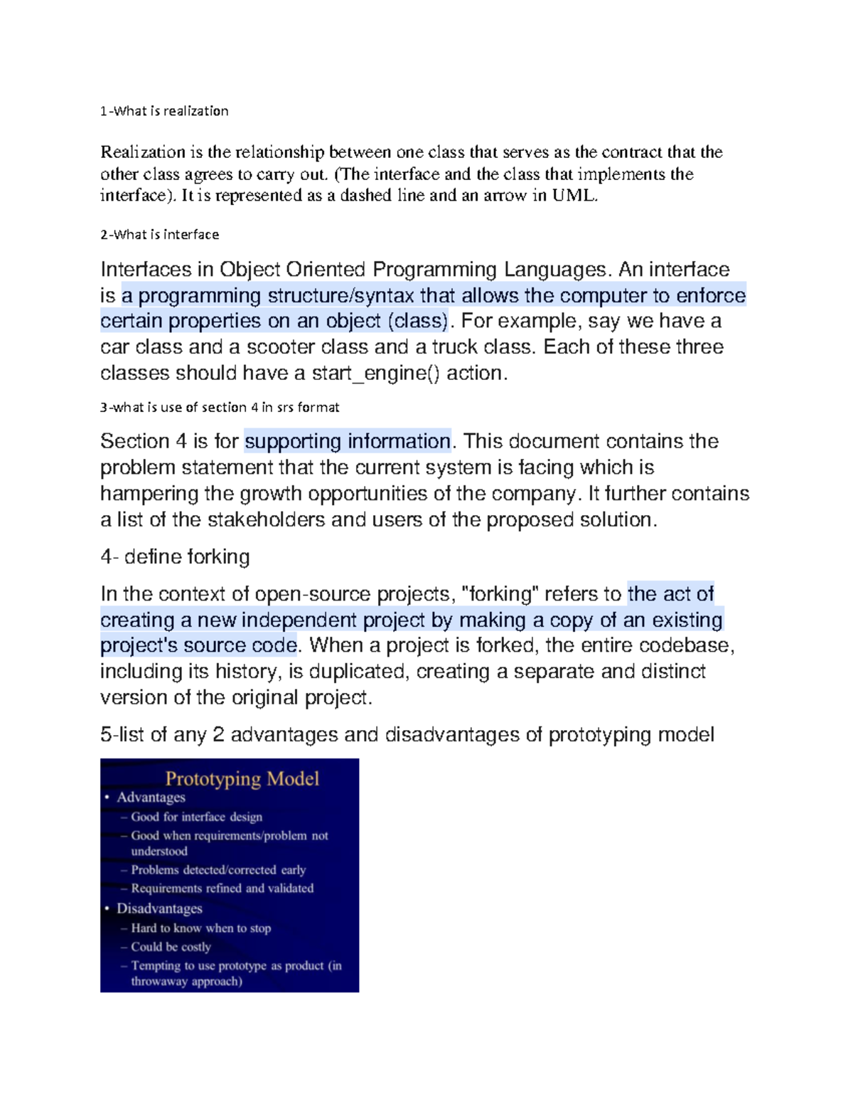 OOSE notes - 1 - What is realization Realization is the relationship ...