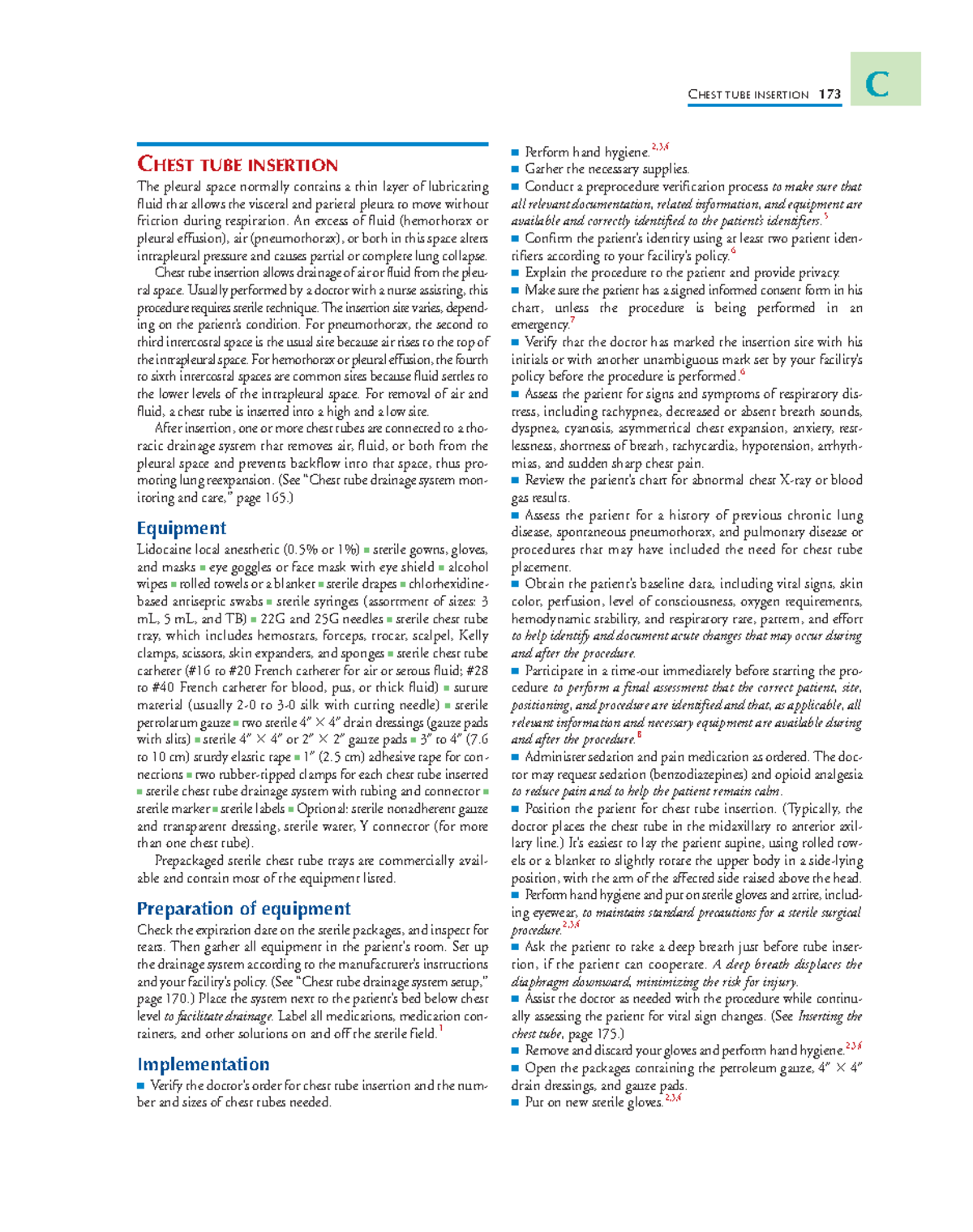 Nursing procedures 44 - CHEST TUBE INSERTION 173 C CHEST TUBE INSERTION ...