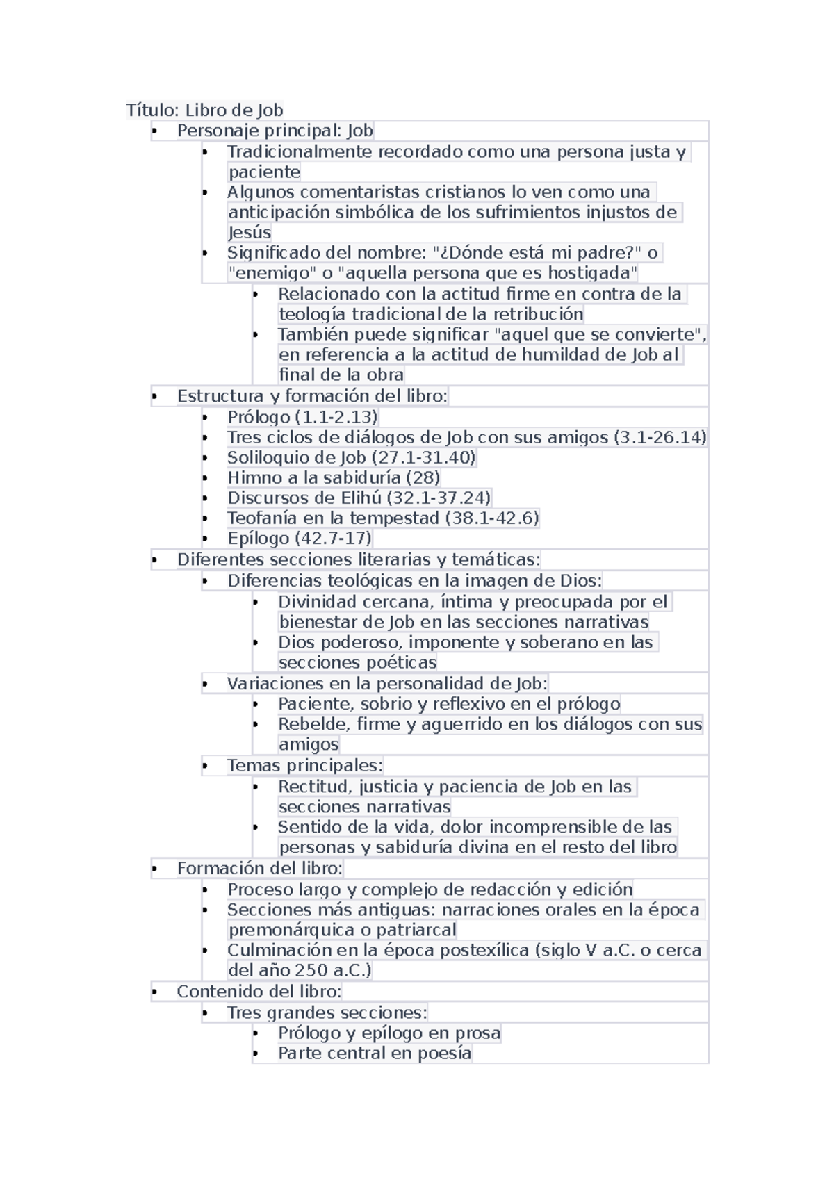 Esquema de JOB - copia - personal - Título: Libro de Job Personaje ...