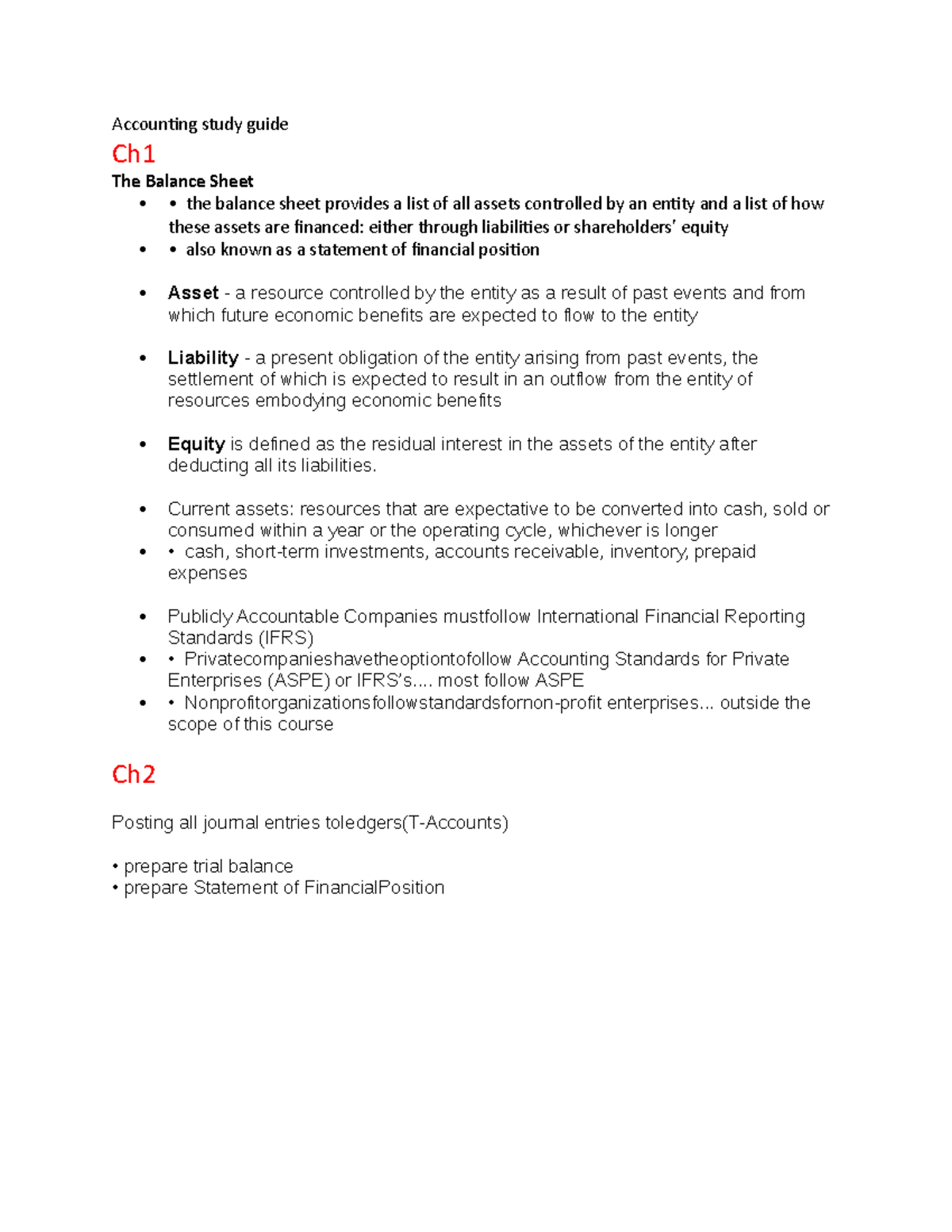 Accounting study guide busi1004 - Accounting study guide Ch The Balance ...