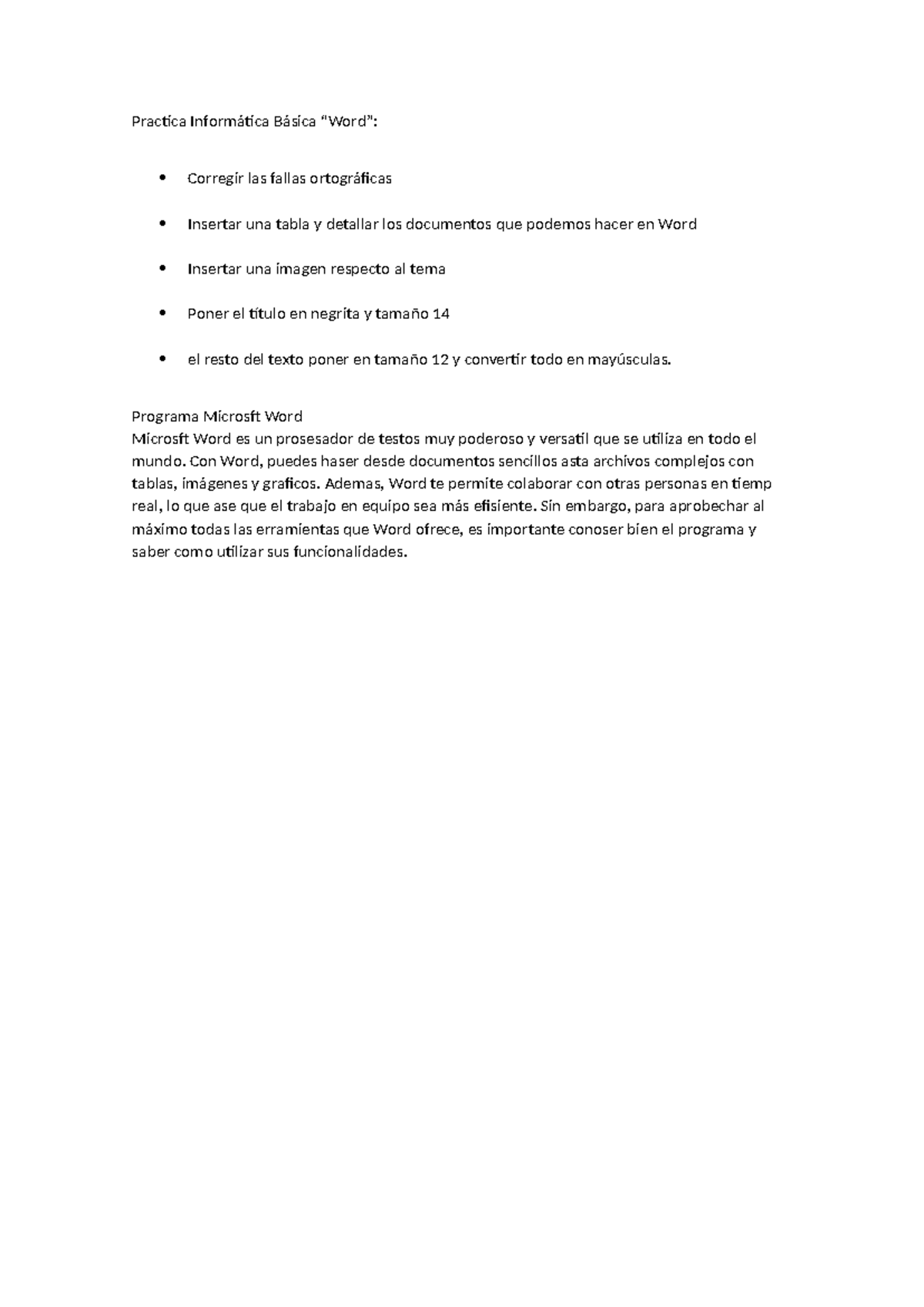 Practica Informática Básica Word - Practica Informática Básica “Word ...