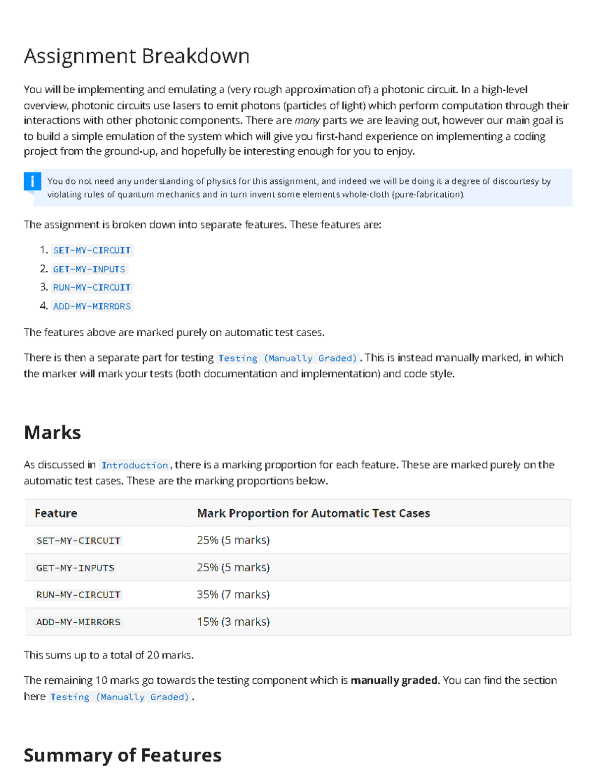 Breakdown - Assignment Breakdown 1. 2. 3. 4. You will be implementing ...