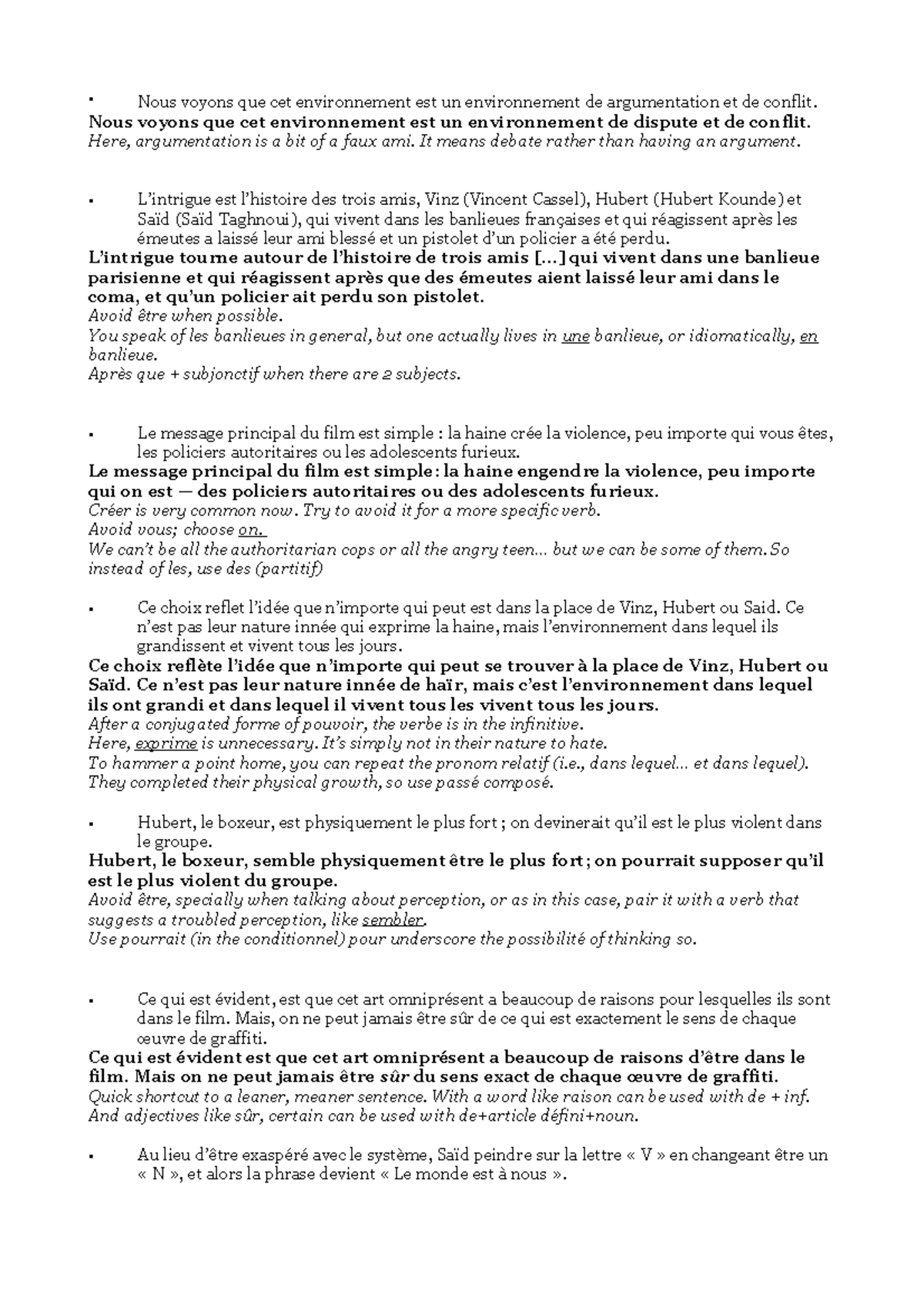 Les phrases - Prof Vesna Rodic - Nous voyons que cet environnement est ...