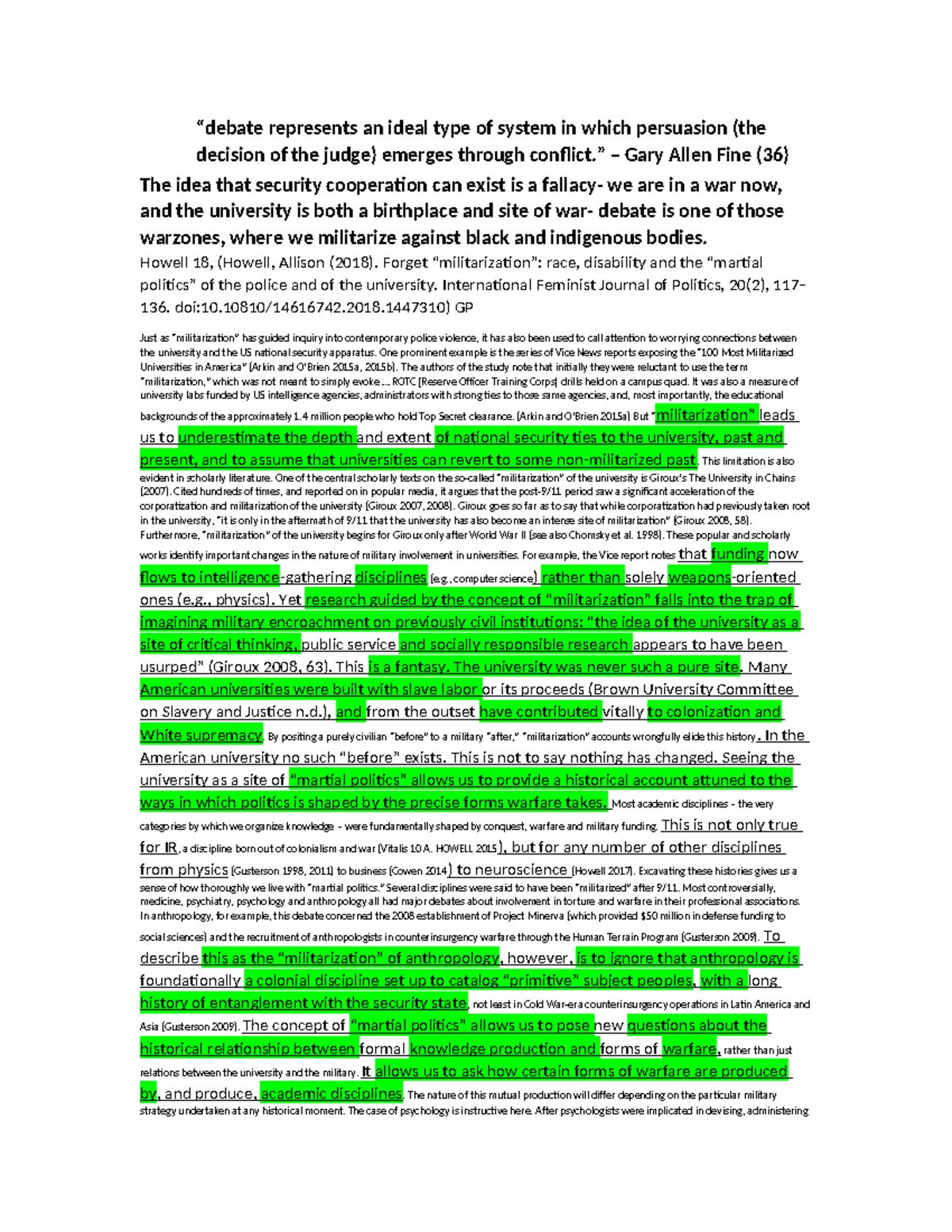 1AC - Martial Empiricism - “debate represents an ideal type of system ...